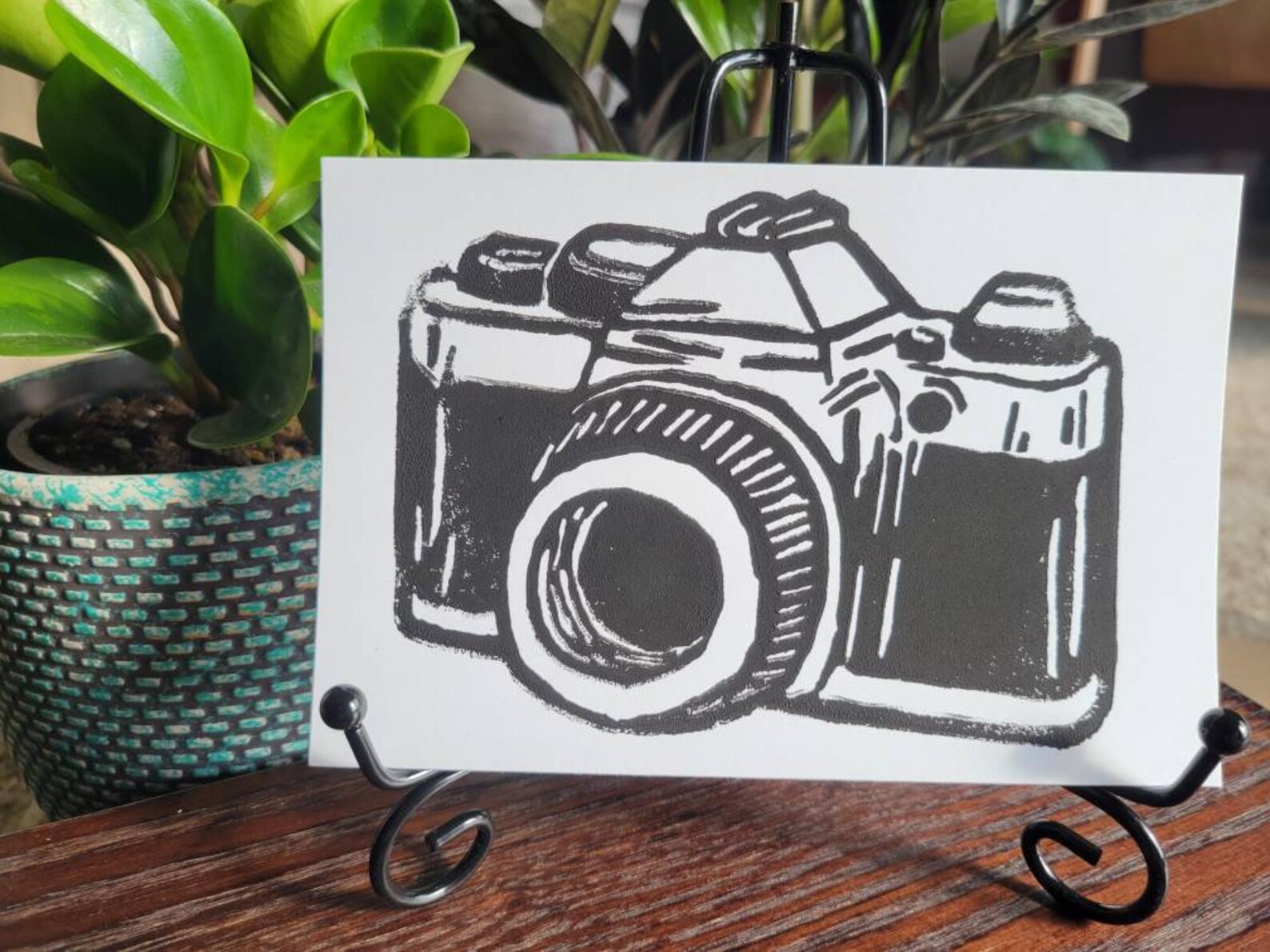 Vintage Camera Print, Lino Print 4x6in, Vintage Camera Linocut Print ...