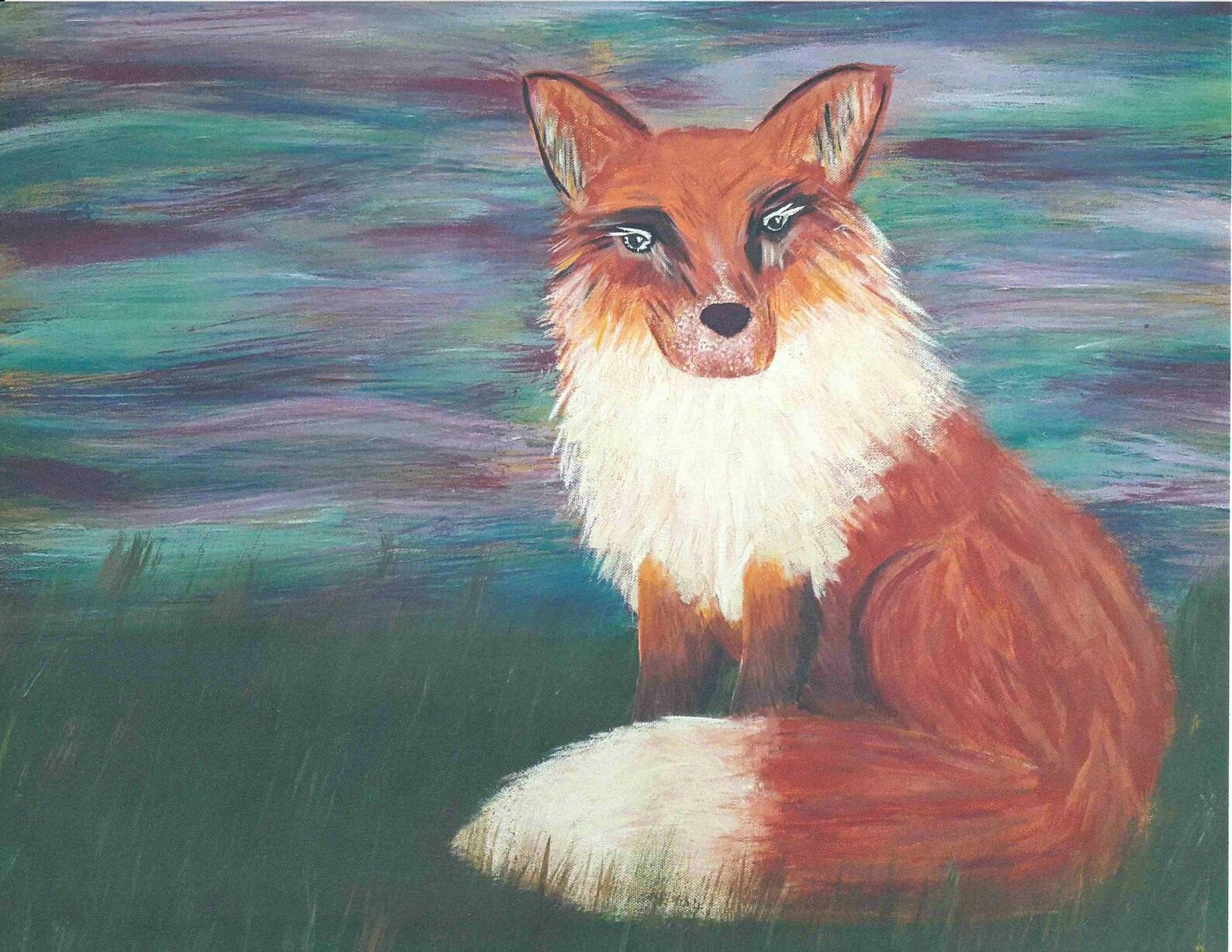 Colorful Fox, Art Print, Art Print of Painting, Wildlife Forest Animal ...