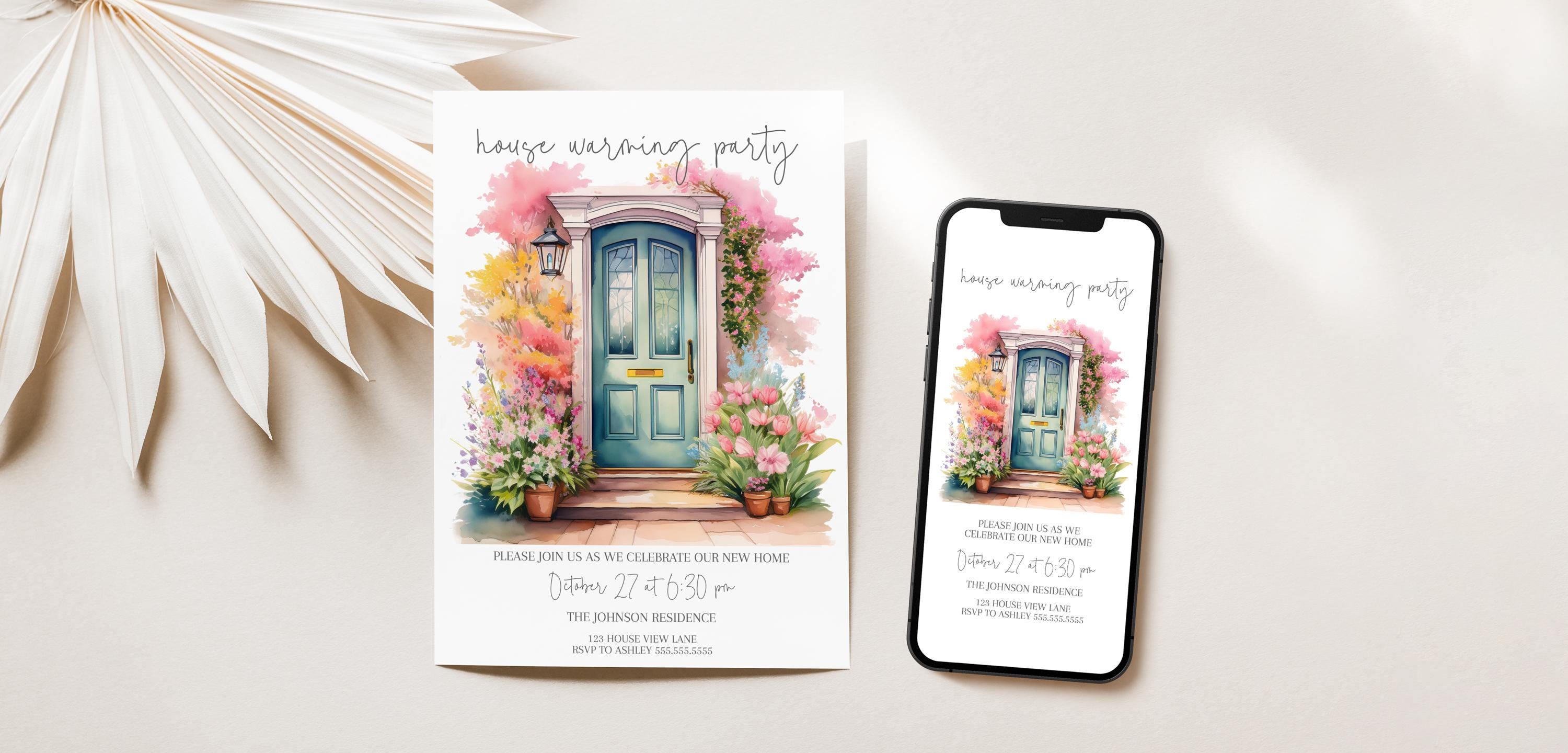EDITABLE House Warming Invitation Template, Spring House Warming, New ...