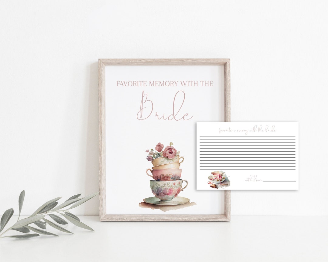Tea Party Bridal Shower, Favorite Memory With the Bride Activity ...