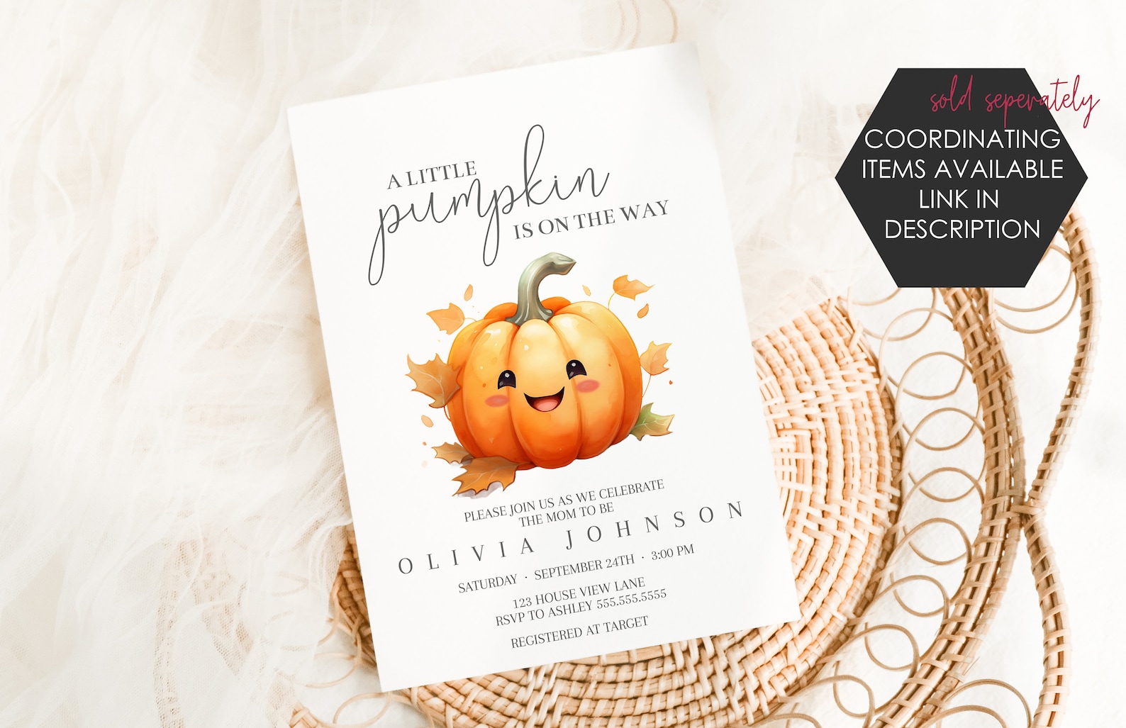 Baby Shower Diaper Raffle Template, A Little Pumpkin is on the Way ...