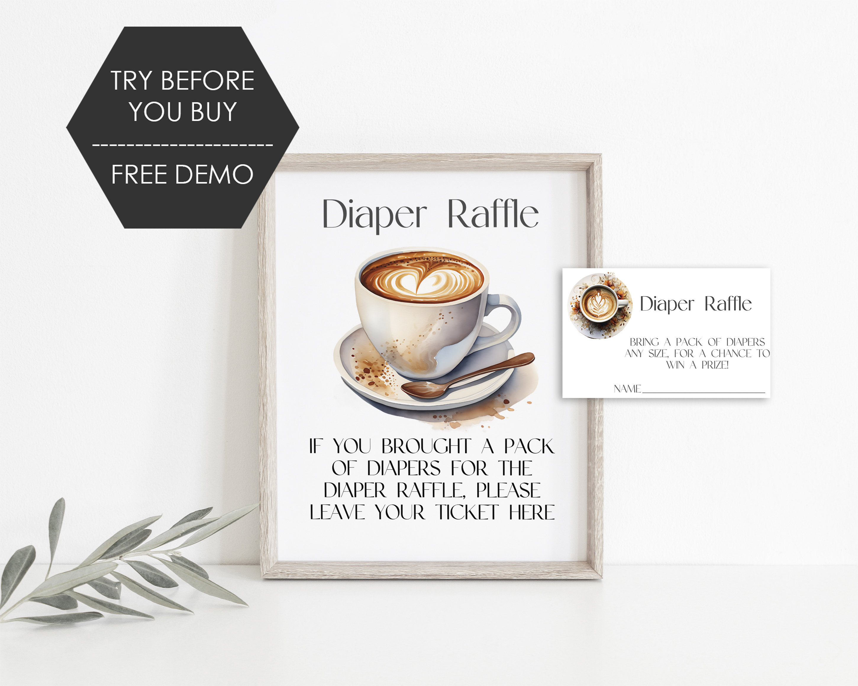 Baby Shower Diaper Raffle Template, Baby is Brewing, Diaper Raffle ...