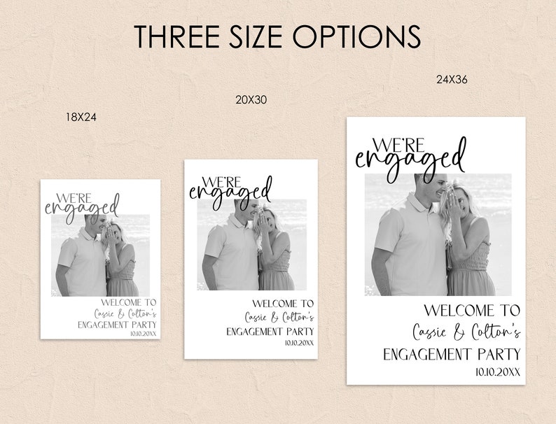 Engagement Party Sign, Printable Welcome Poster for Engagement Party ...