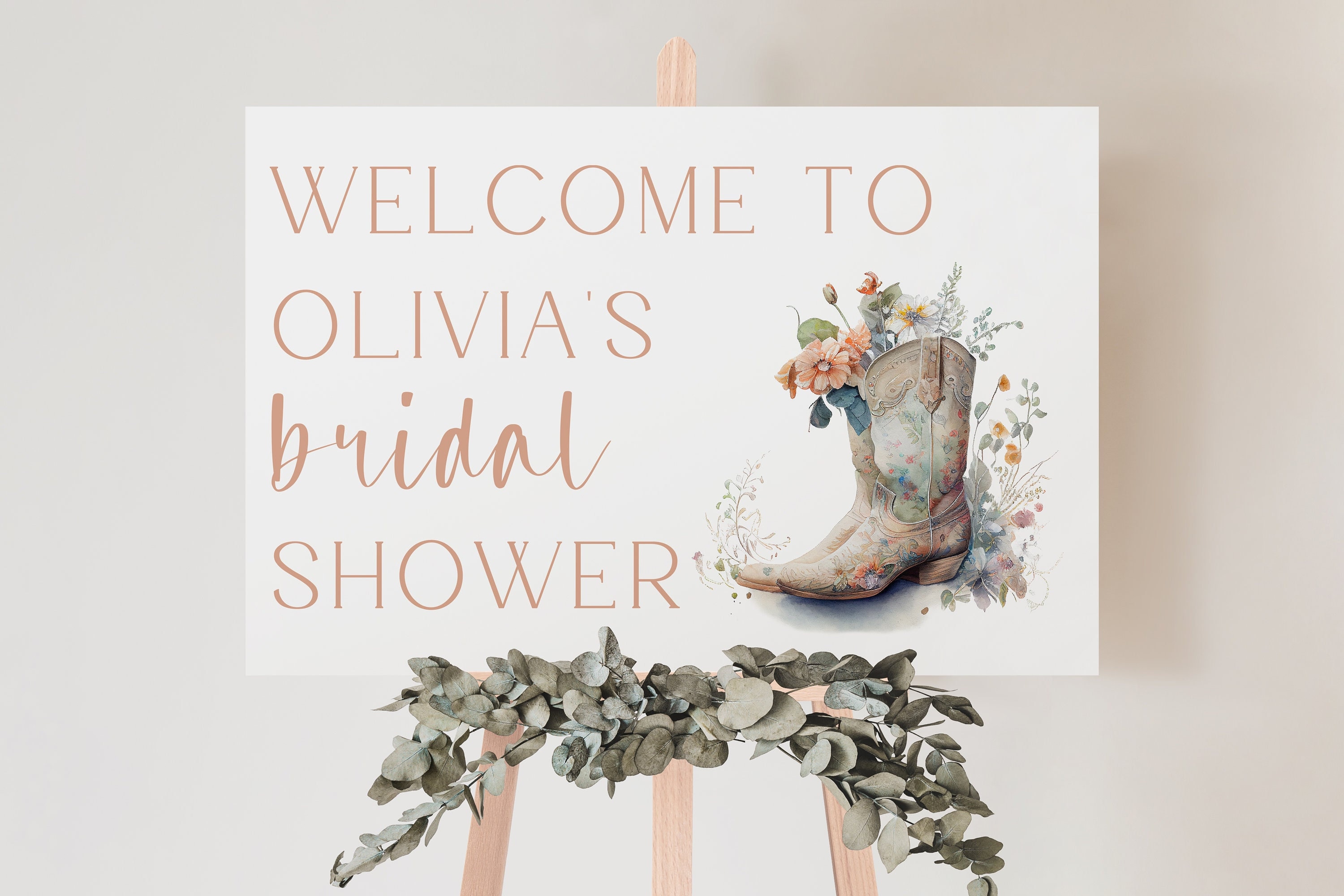 Western Bridal Shower Welcome Sign Template, Boho Bridal Shower Welcome ...