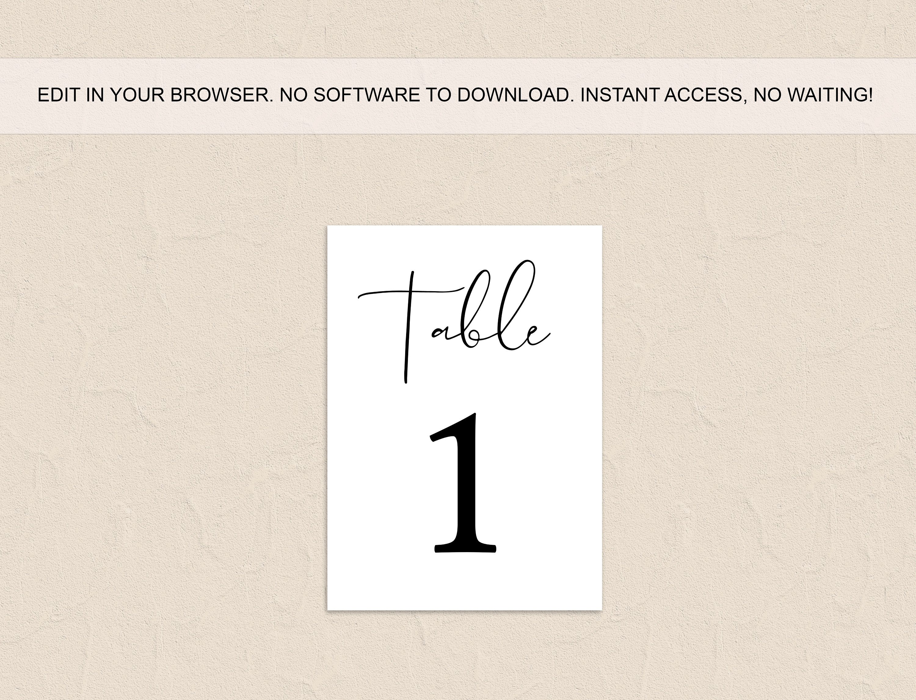 Table Number Cards, Printable Wedding Table Numbers, Modern Table ...