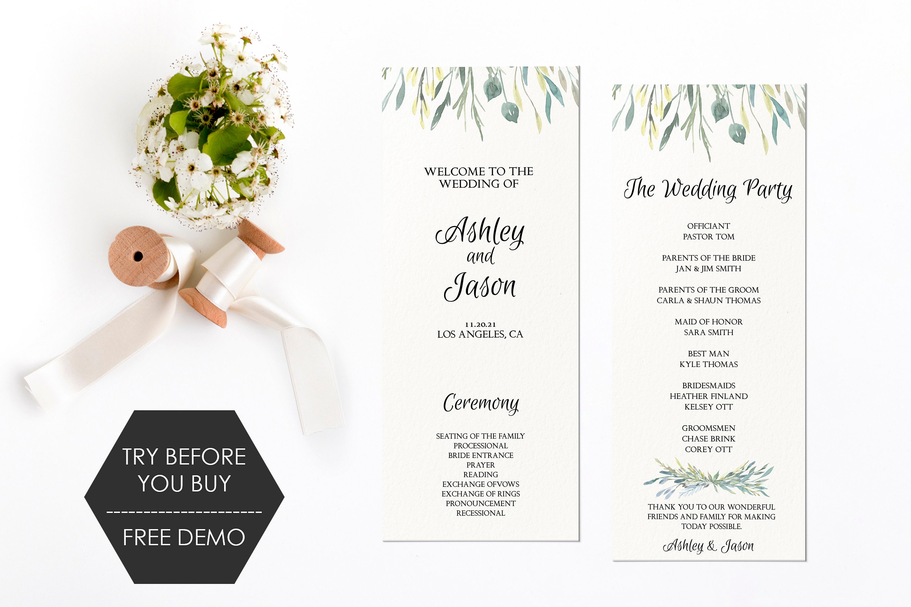 Wedding Multi Page Program Template Wedding Program Template - Etsy