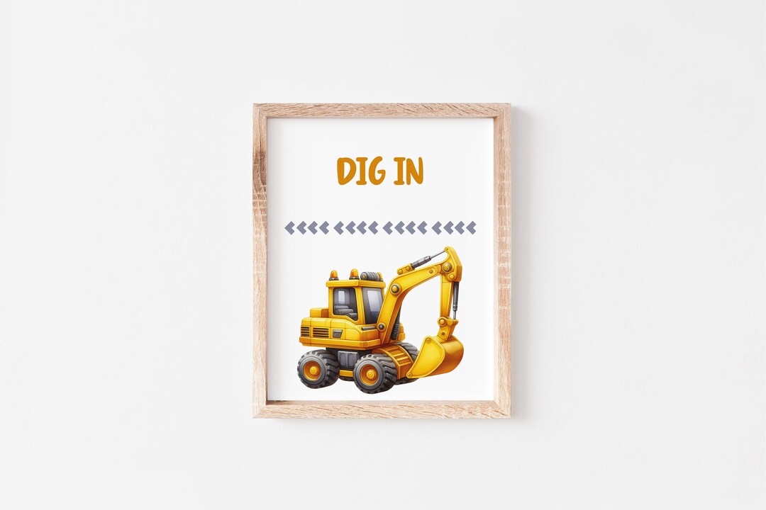Construction Birthday Party, Editable Dig in Sign, Construction Theme ...