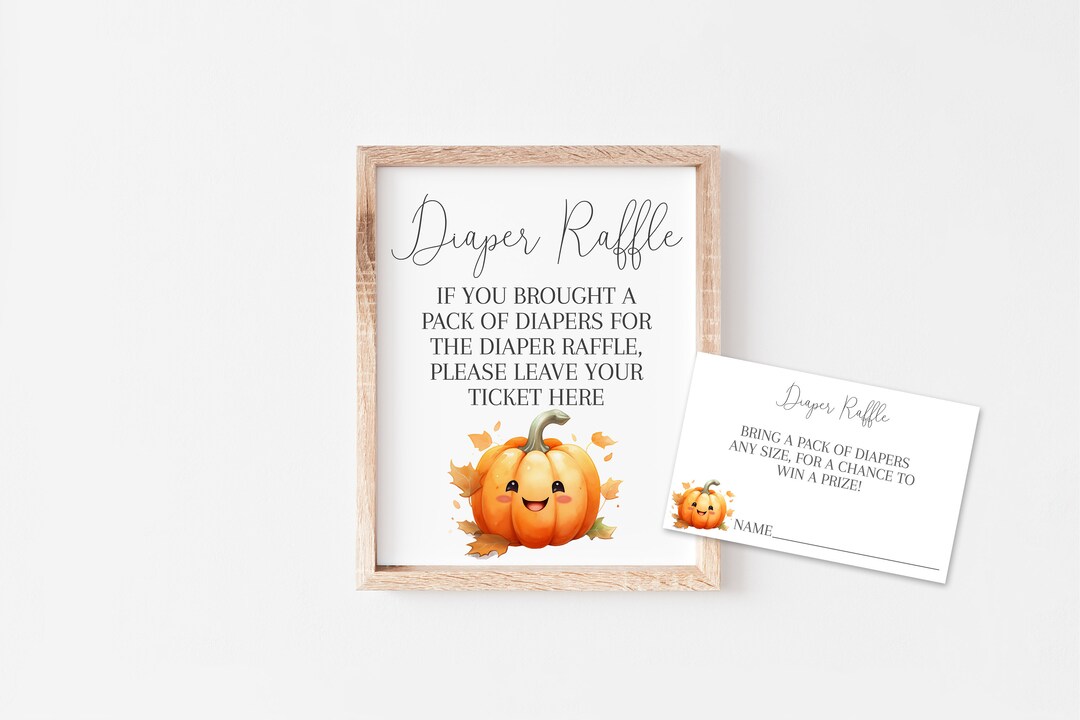 Baby Shower Diaper Raffle Template, A Little Pumpkin is on the Way ...