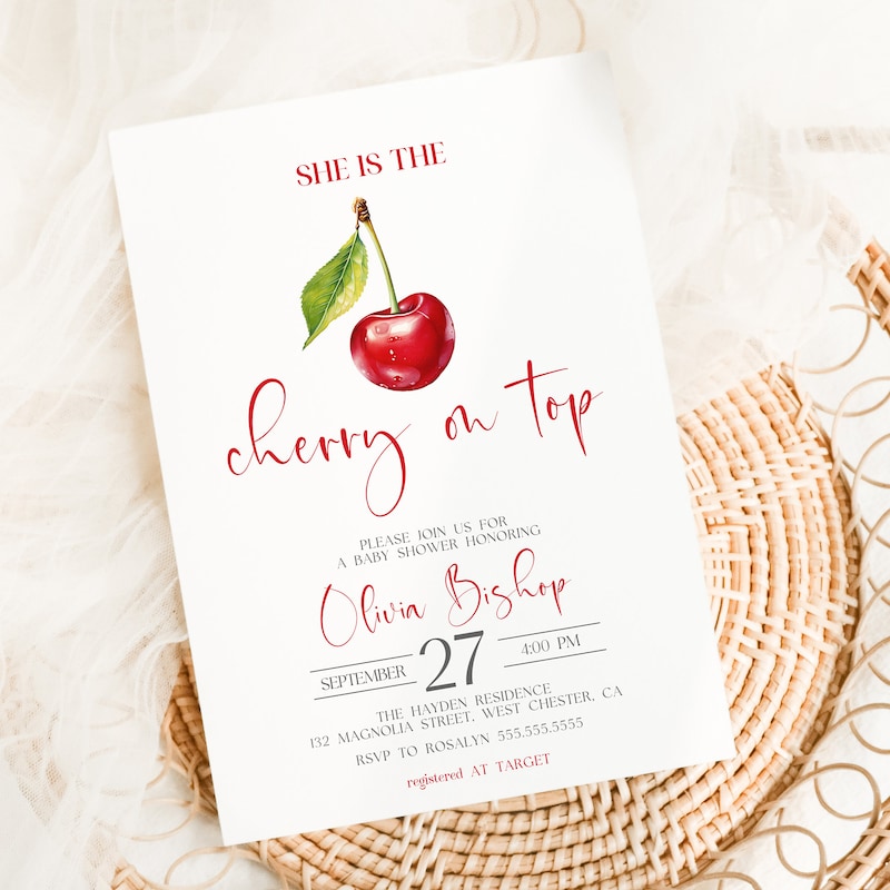 Cherry Theme Baby Shower - Etsy