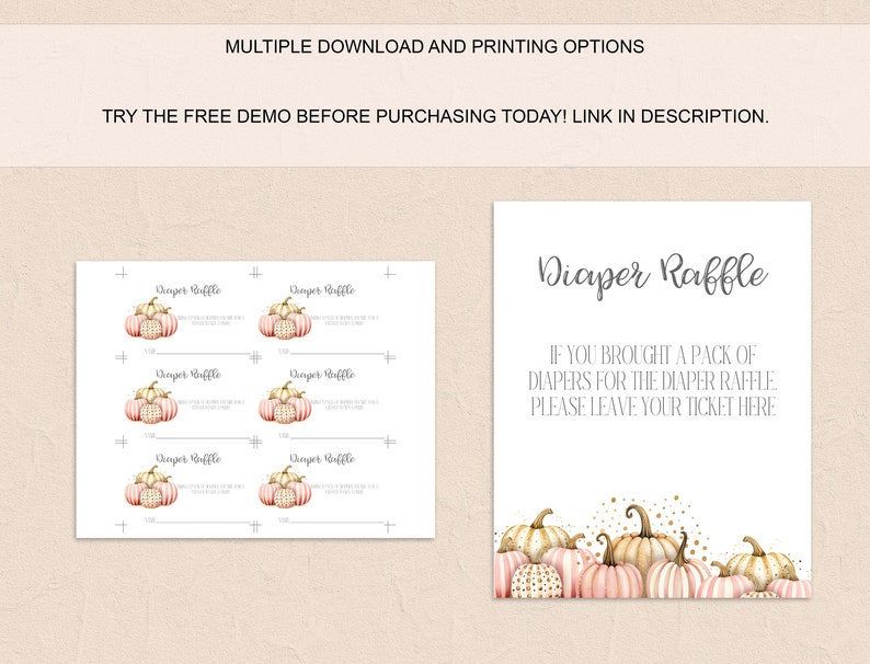 Baby Shower Diaper Raffle Template Fall Baby Shower Activity - Etsy