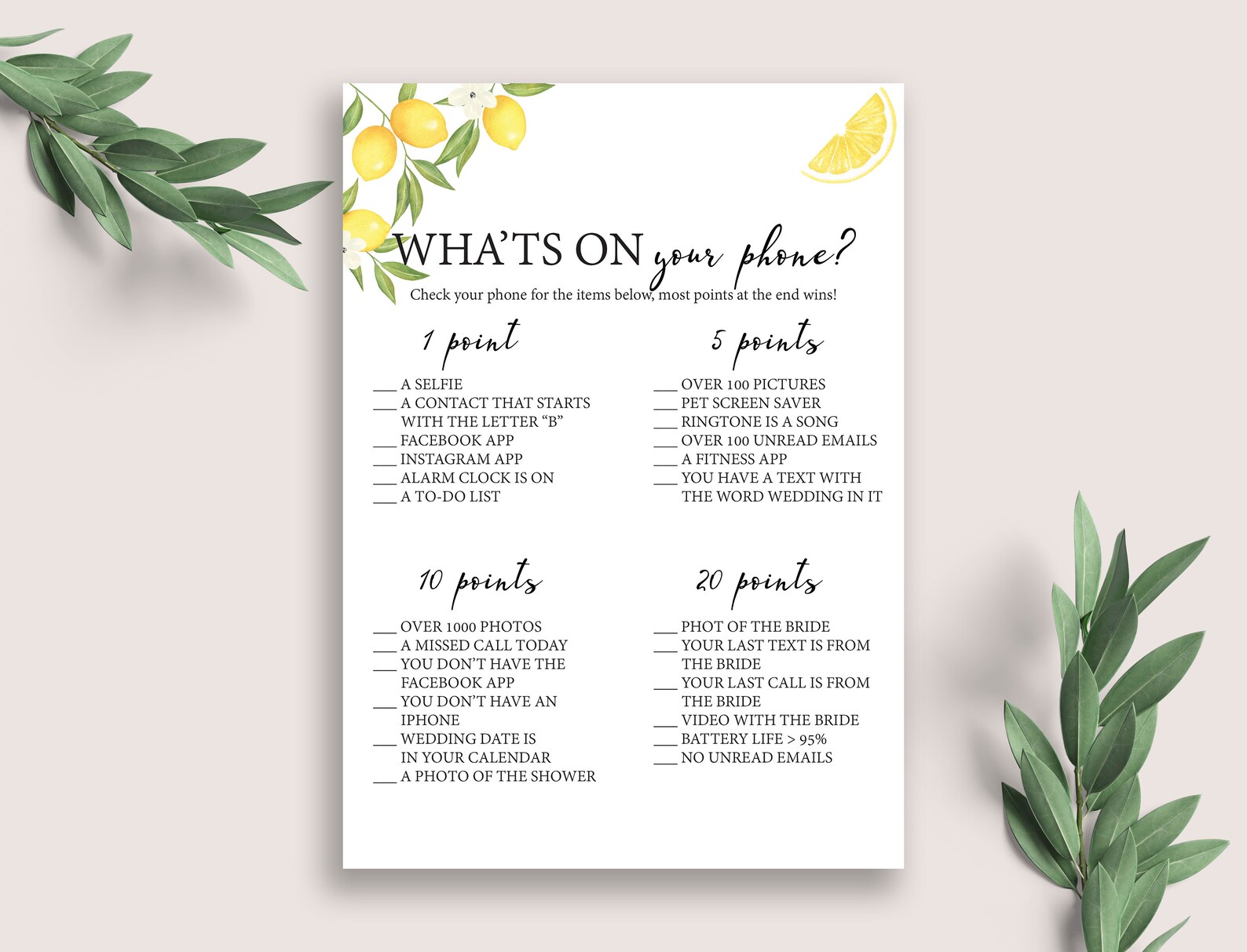 Lemon Theme Bridal Shower Bridal Shower Games Bundle of 5 | Etsy