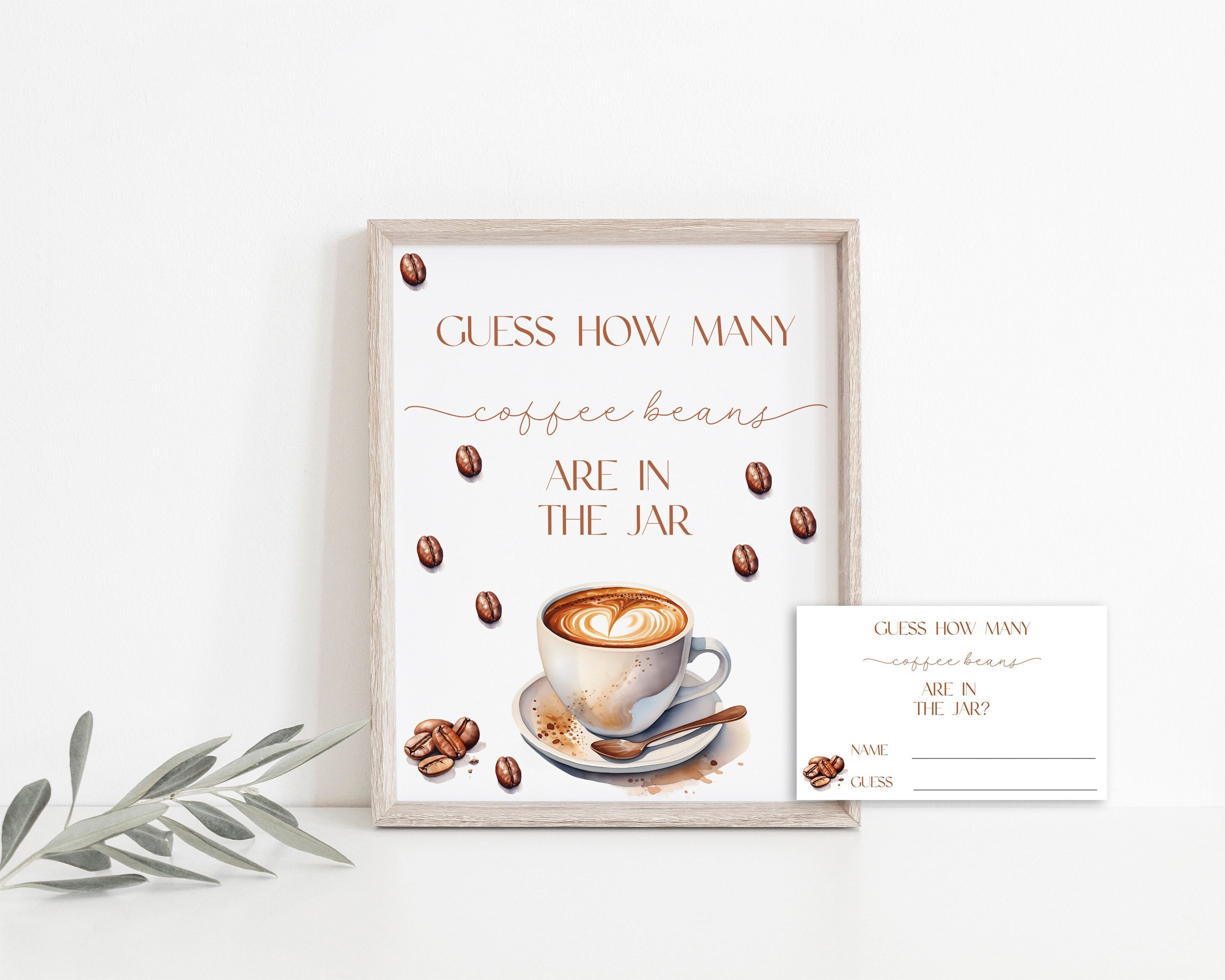 Guess How Many Coffee Beans Are in the Jar Game, Baby Shower Activity, Coffee Themed Party ...