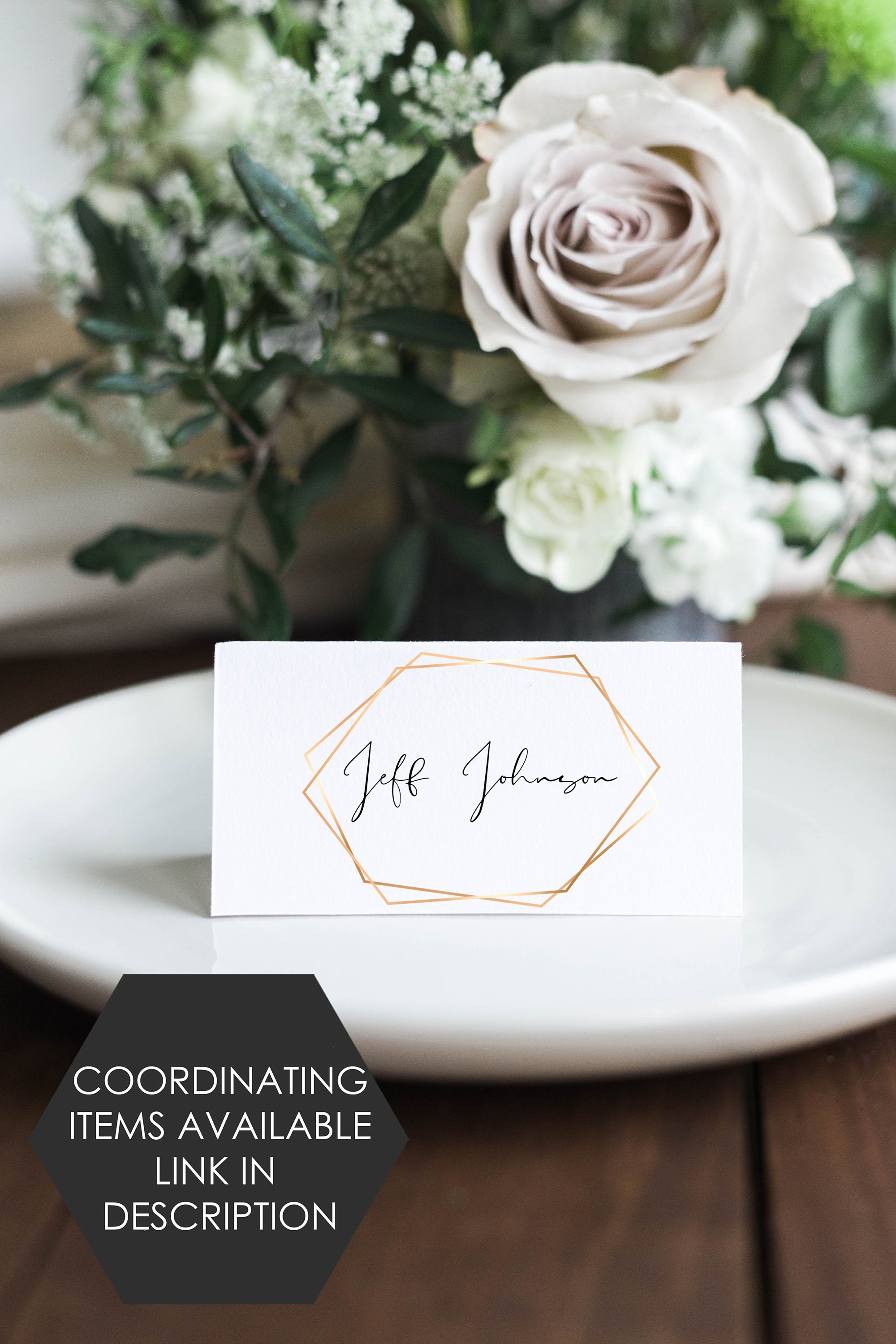 Wedding Reception Welcome Sign Gold Geometric Wedding Welcome | Etsy