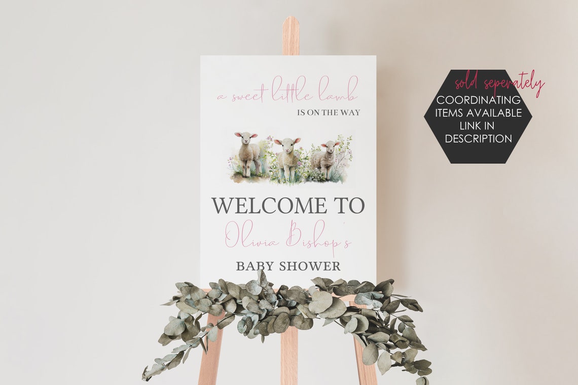 Lamb Baby Shower Invitation Template, Little Lamb Shower Invite, Baby ...