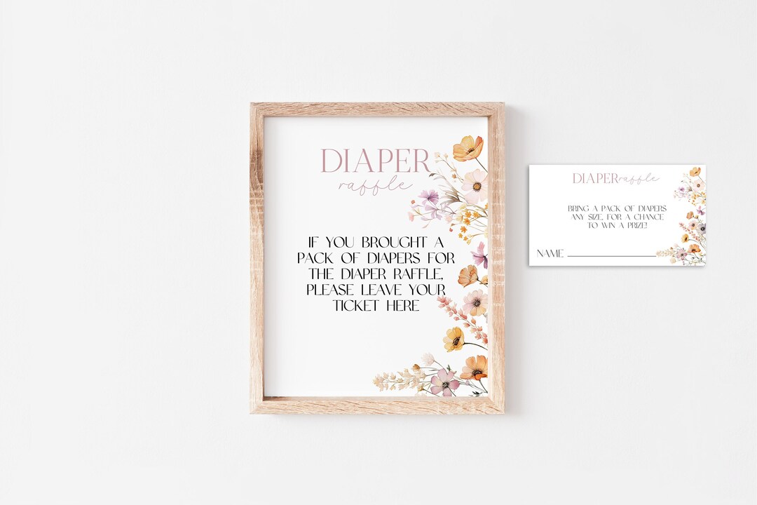 Diaper Raffle Baby in Bloom Baby Shower, Wildflower Template, Couples ...