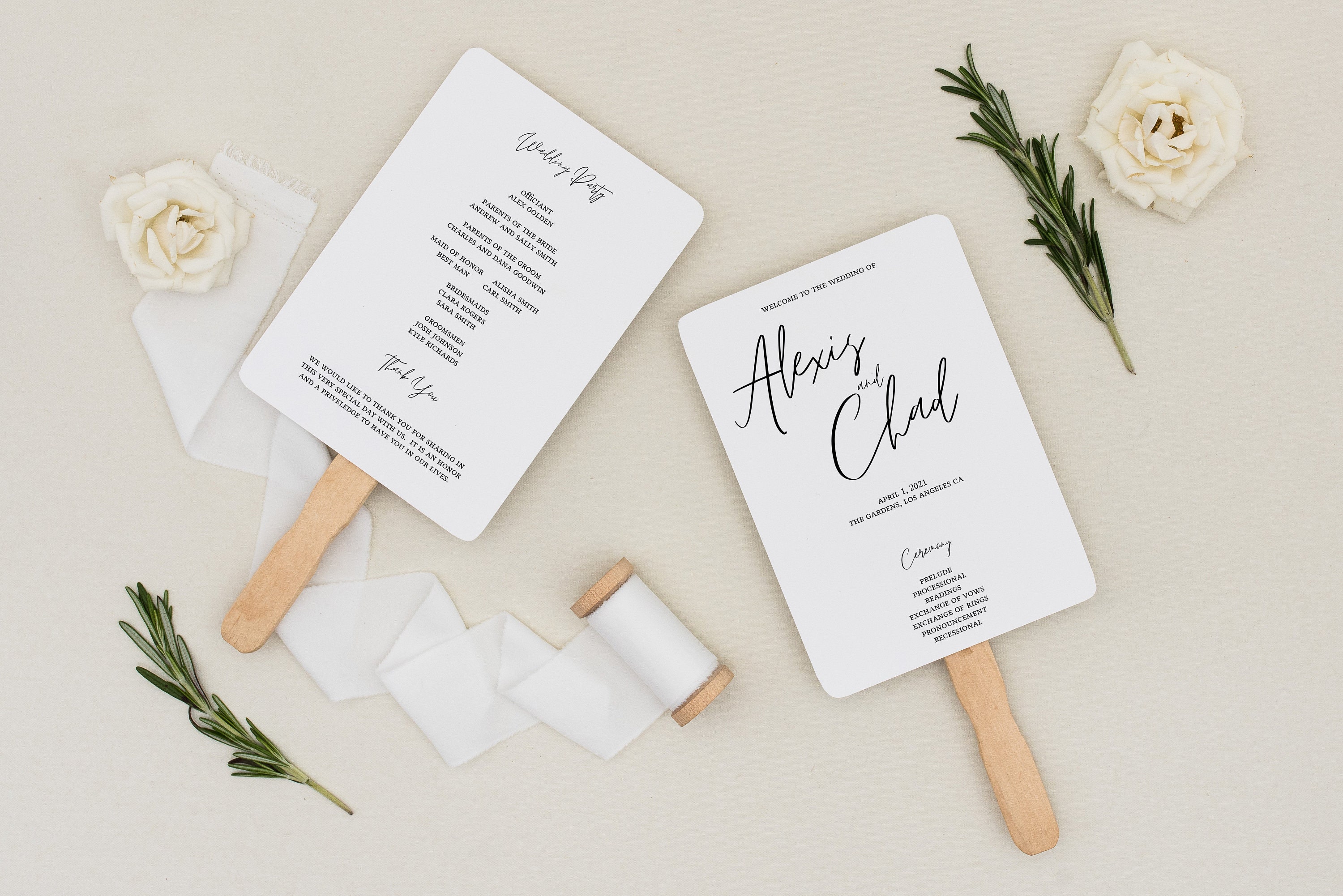 Wedding Program Fan Template, Editable Wedding Program, Printable ...
