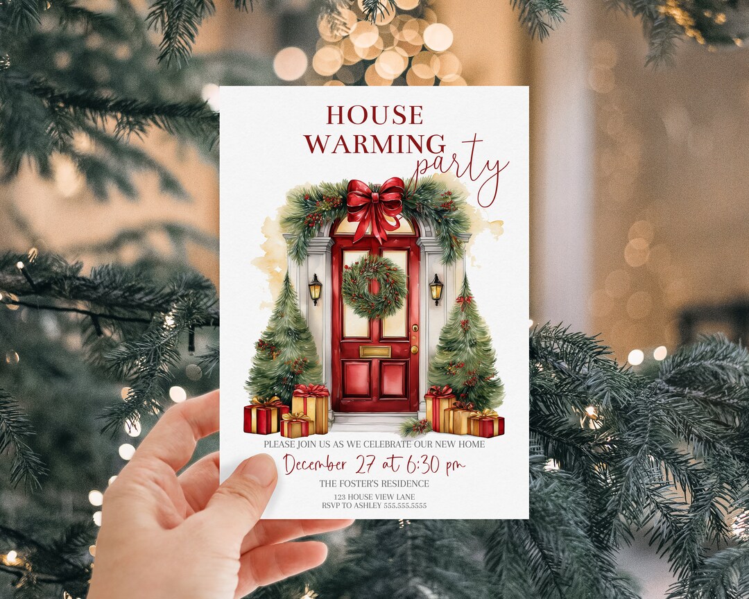 House Warming Invitation Template, Christmas House Warming, New House ...