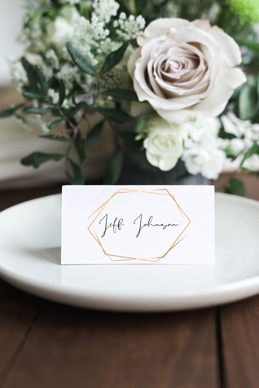 Gold Wedding Place Card Template: Printable Seating Cards (digital ...