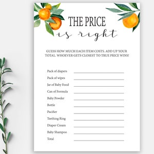 Baby Shower Game, Baby Shower Games, Orange Theme Baby Shower, Baby ...