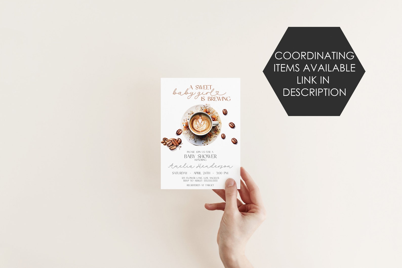 Editable Coffee Theme Party Welcome Sign, Baby Shower Poster, Baby is ...