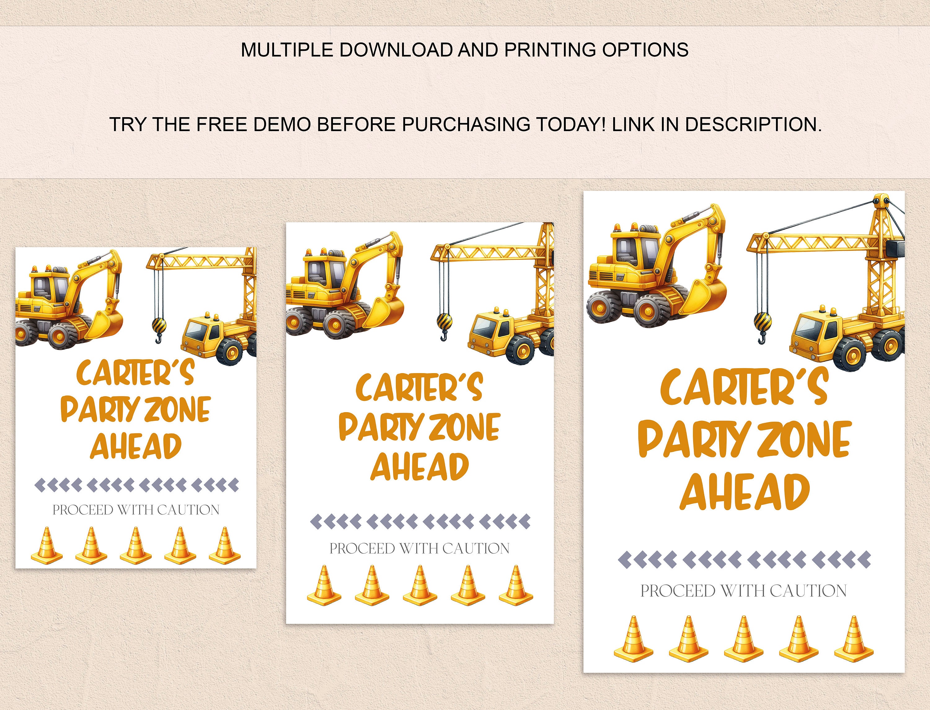 Construction Birthday Party Welcome Sign, Dump Truck Editable Kids ...