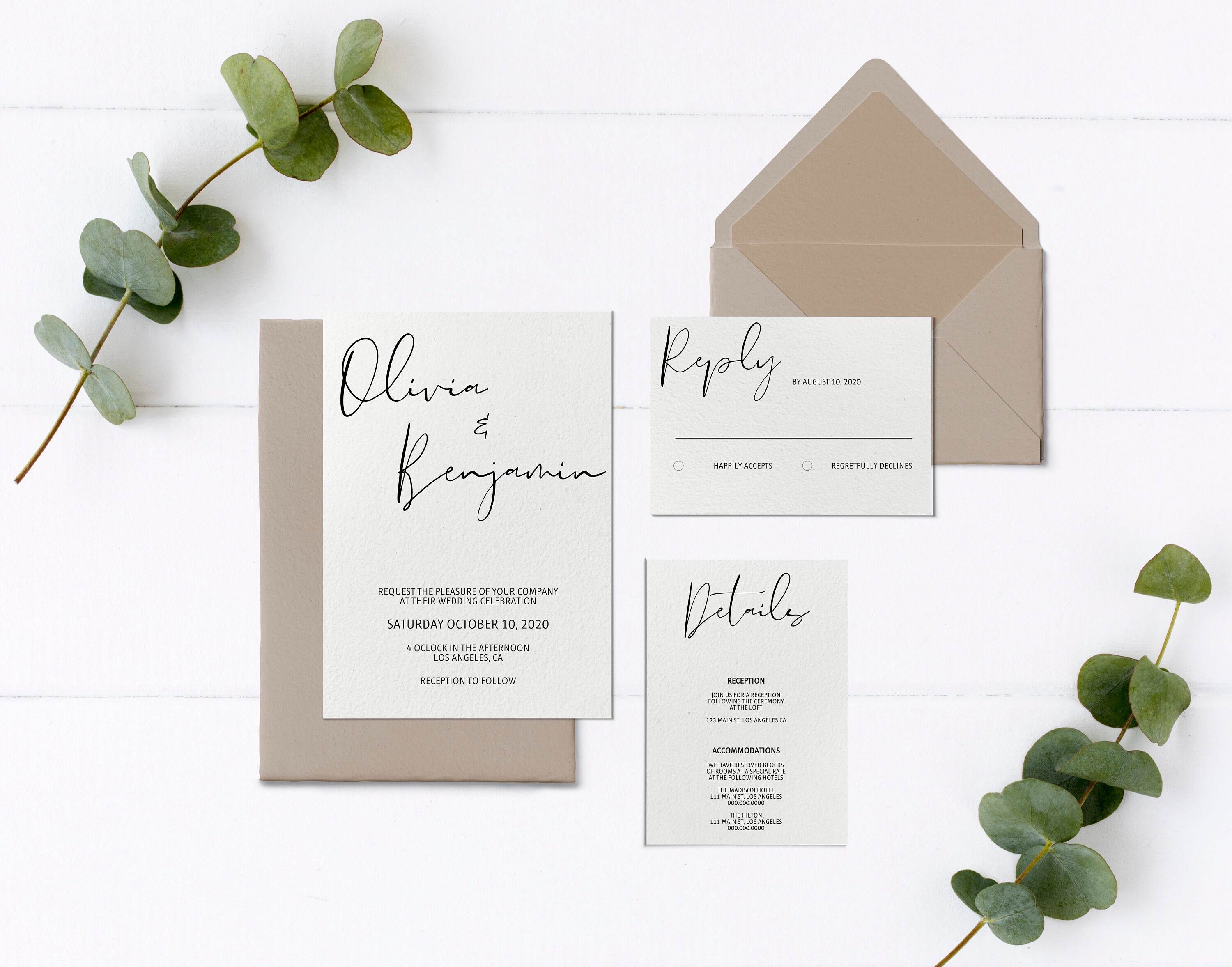 Minimalist Wedding Invitation Template Printable Minimalistic - Etsy