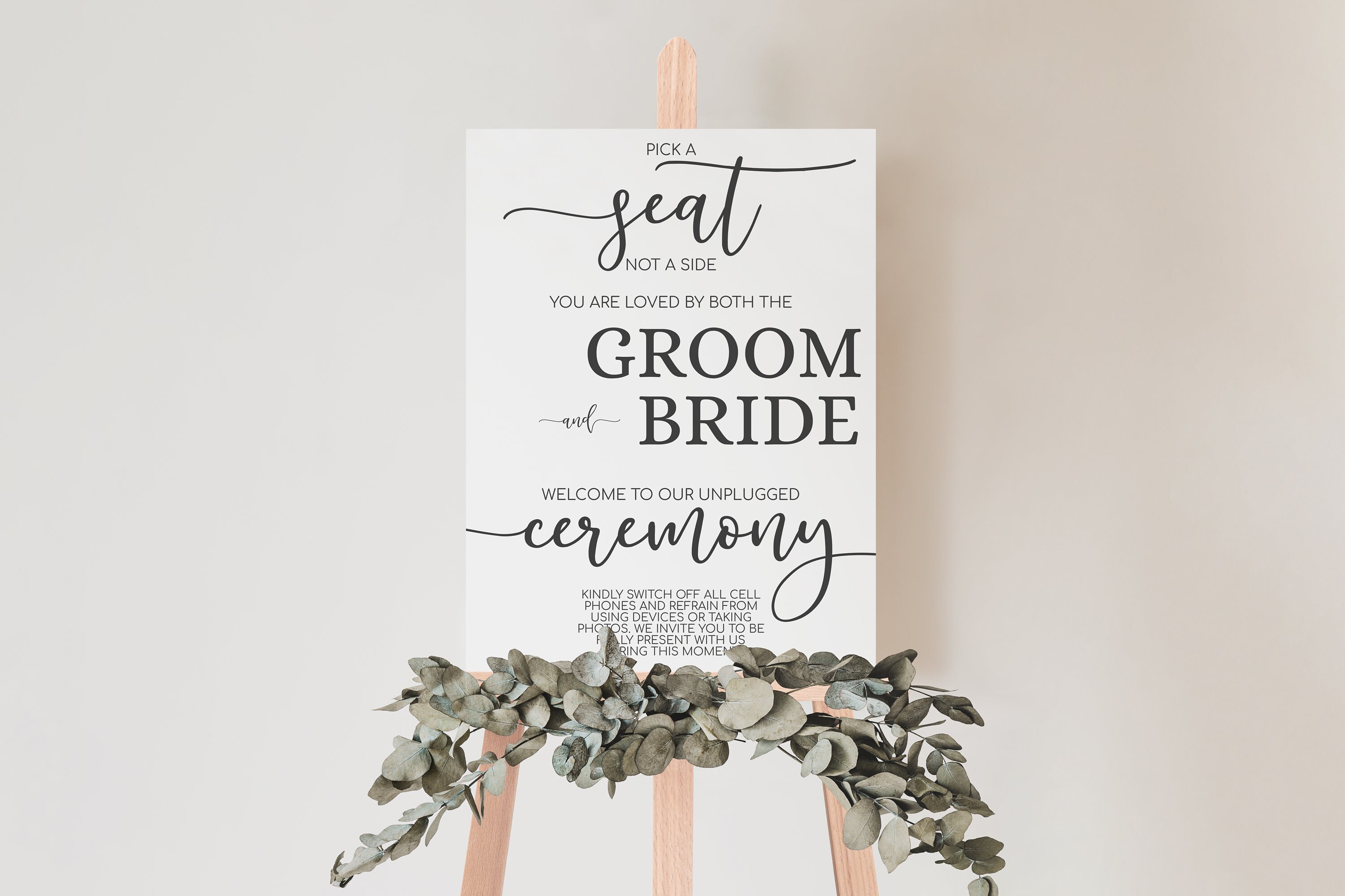Unplugged Ceremony Sign Template Wedding Signage Template - Etsy