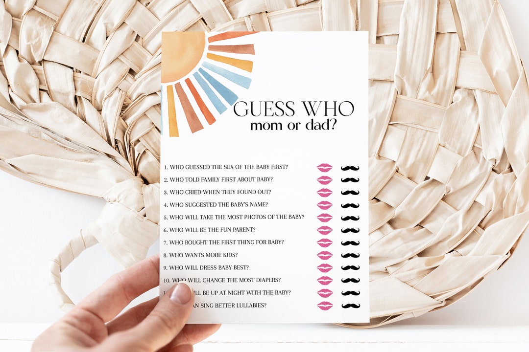 Guess Who Baby Shower Game Printable Instant Download, Here Comes the ...