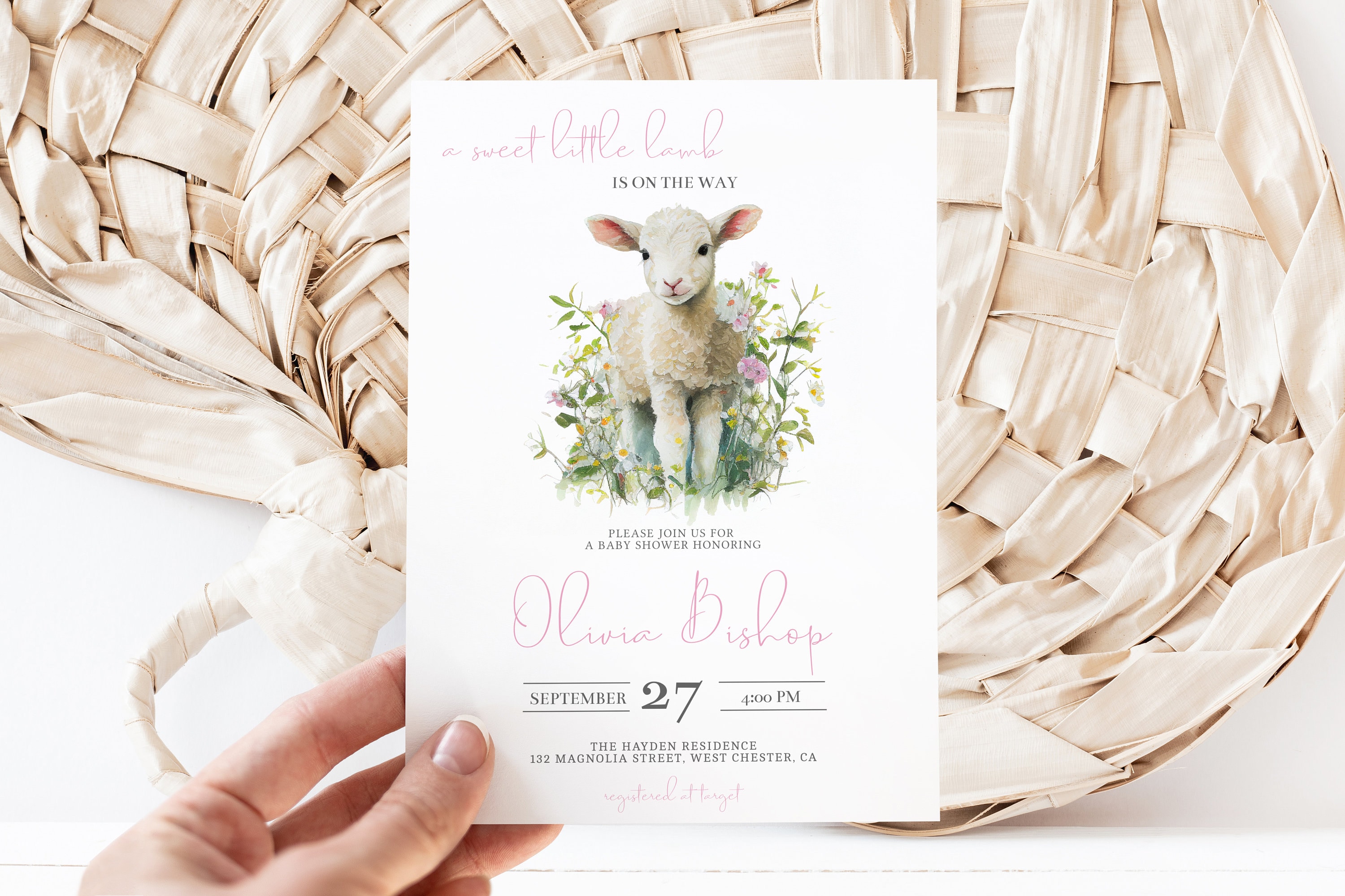 Lamb Baby Shower Invitation Template, Little Lamb Shower Invite, Baby ...
