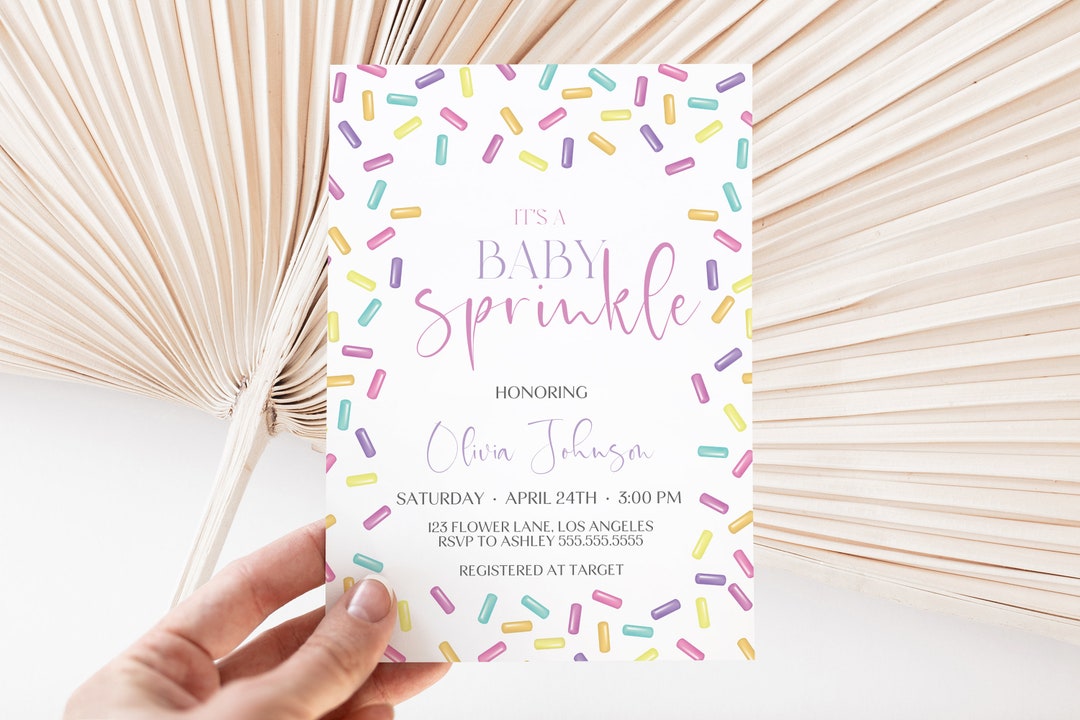 Editable Baby Sprinkle Shower Invitation, Sprinkle Baby Shower Invite ...