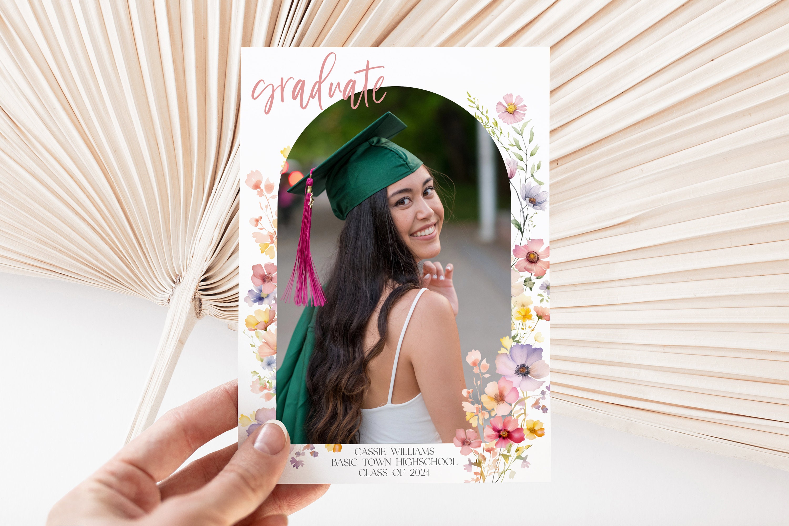 Wildflower Grad Party Invite, Boho Graduation Announcement Flowers ...