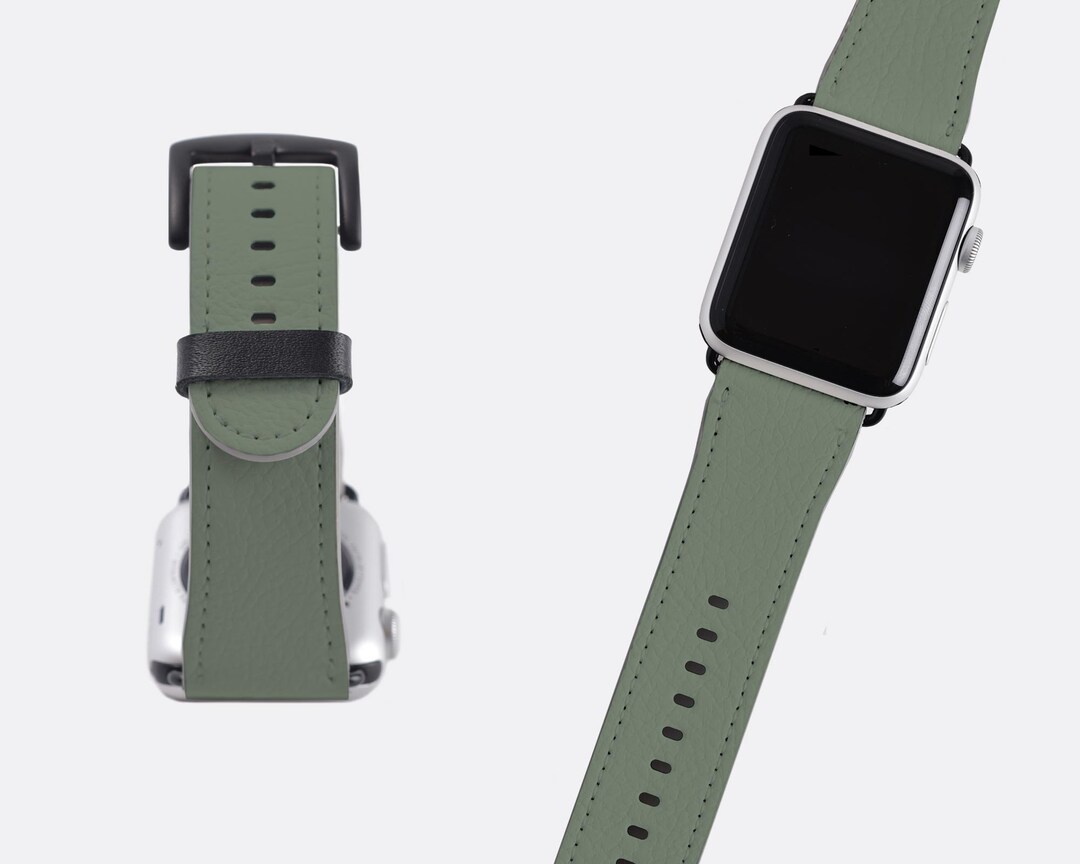Olive Green Apple Watch Band Vegan H21 Leather Band Available for All ...
