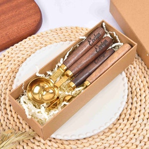 Measuring Spoon Set, Wooden Handle Measuring Spoon, Kitchenware Gift ...