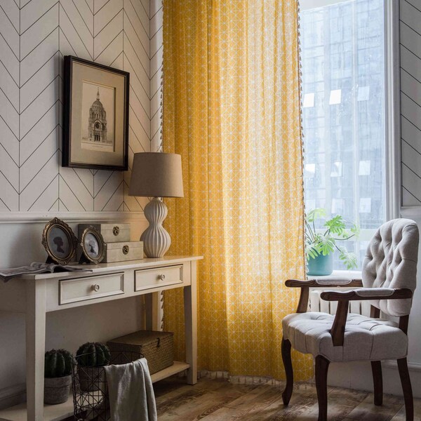 Yellow Curtains - Etsy