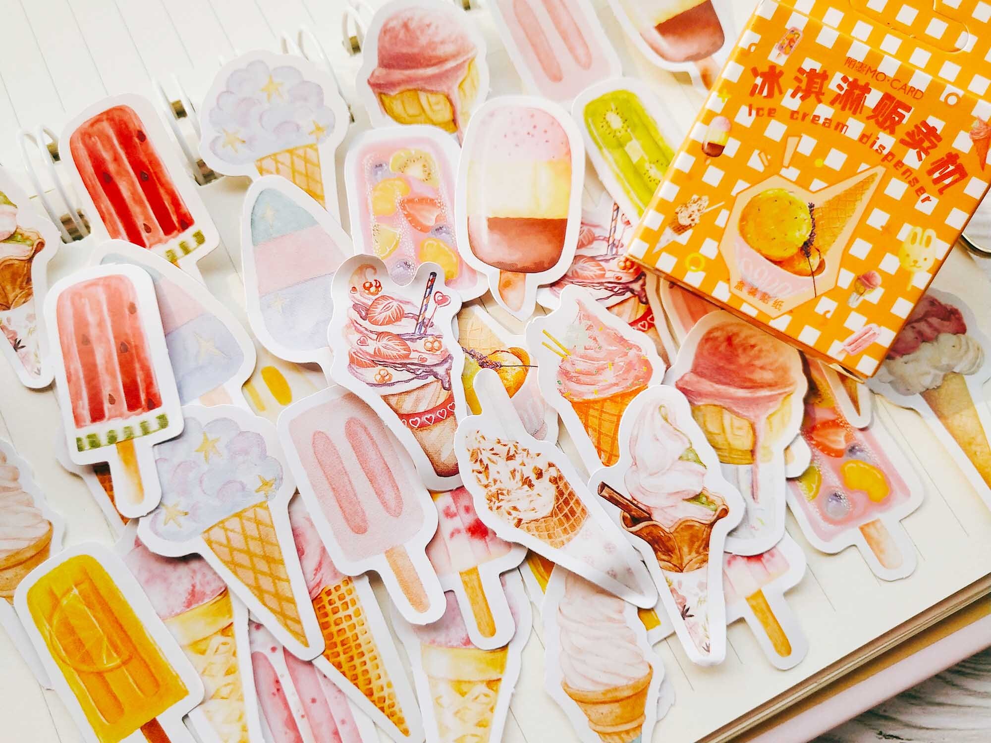 Papercraft Bullet Journal or Planner Accessories 46 Ice-Cream Stickers ...