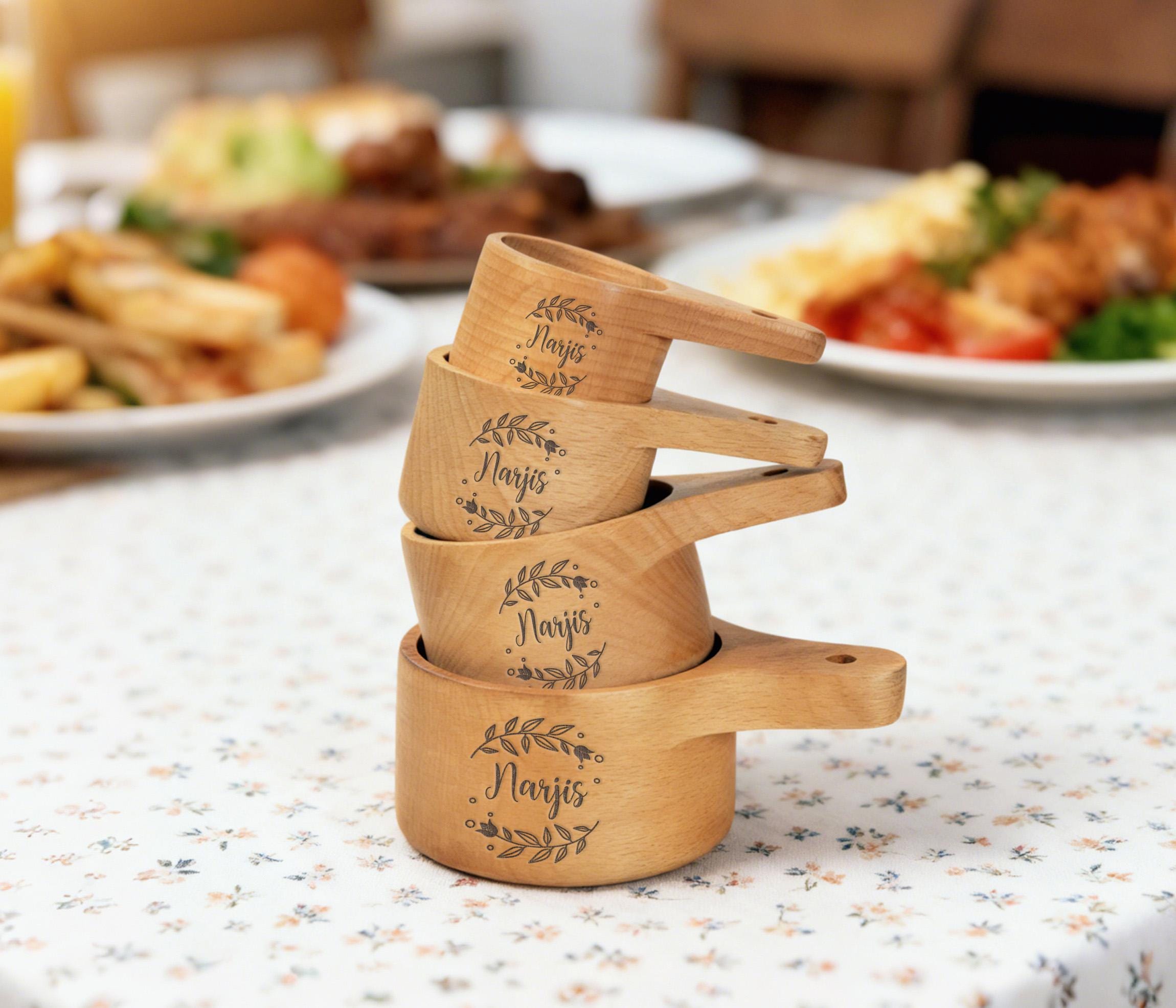 Custom Engraved Baking Gift Set: Wood Measuring Tools (cups & Spoons ...