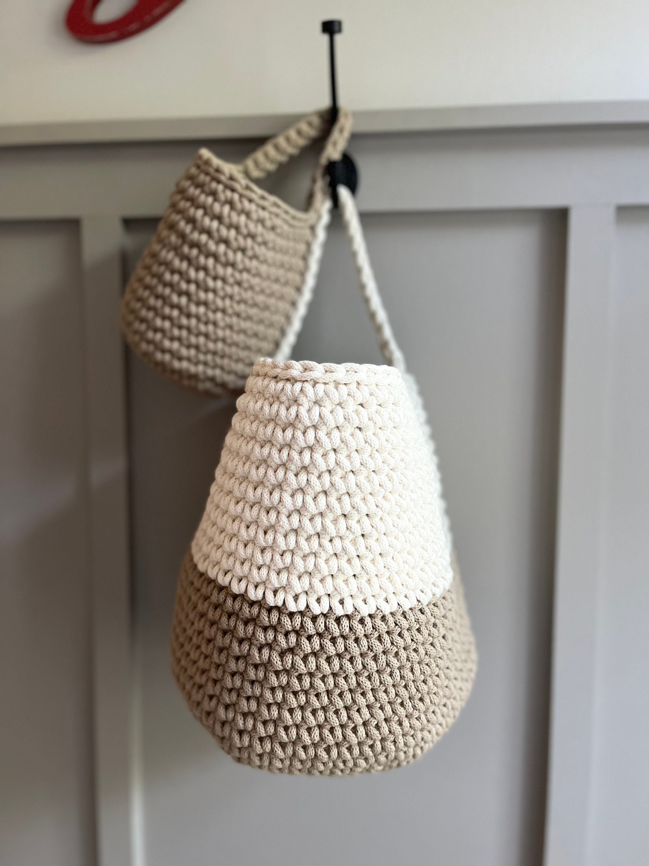 Crochet PATTERN Hanging Belly Baskets - PATTERN ONLY - 3 Sizes. Small ...