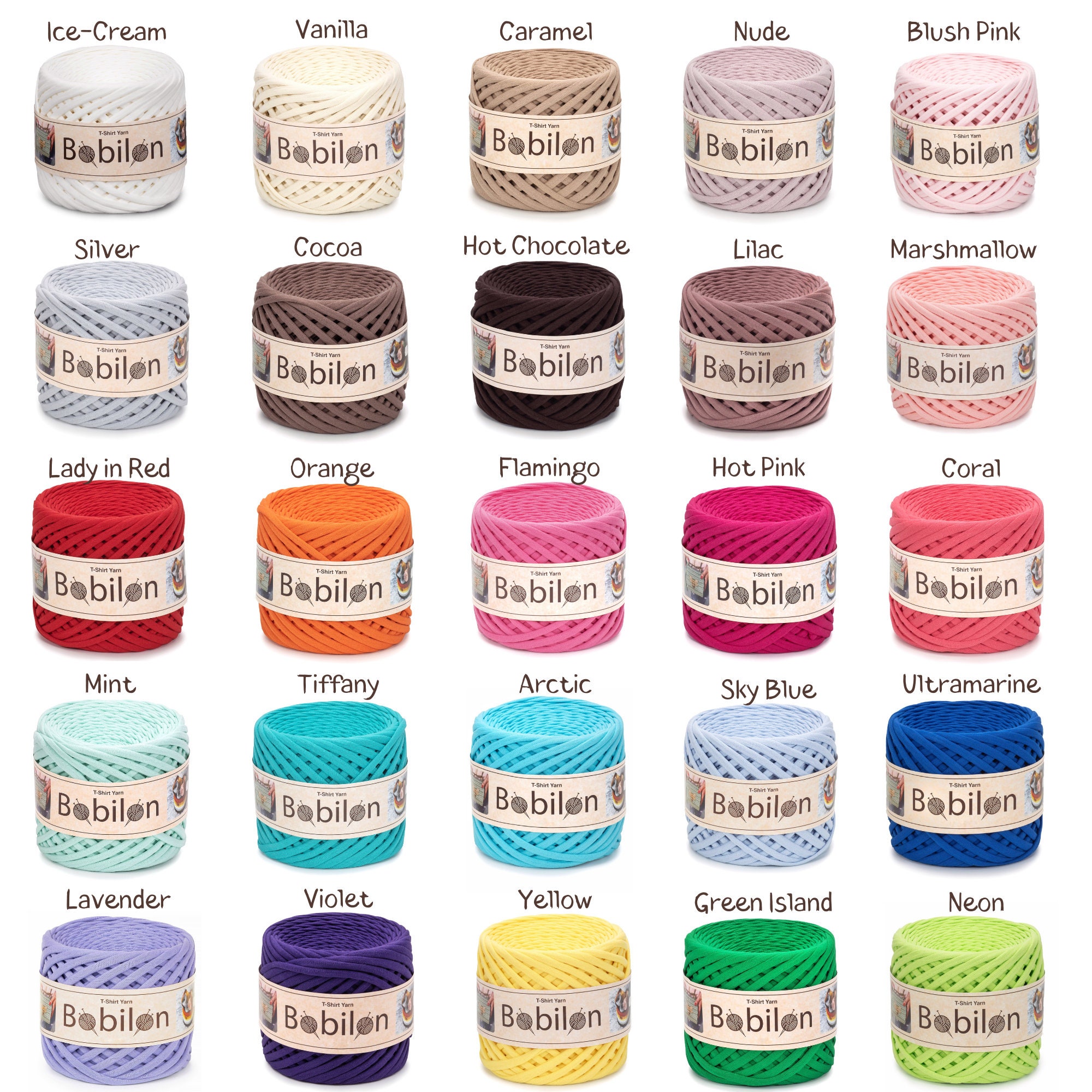 Bobilon Maxi 9-11mm T-shirt Yarn **FREE SHIPPING Available** - Etsy
