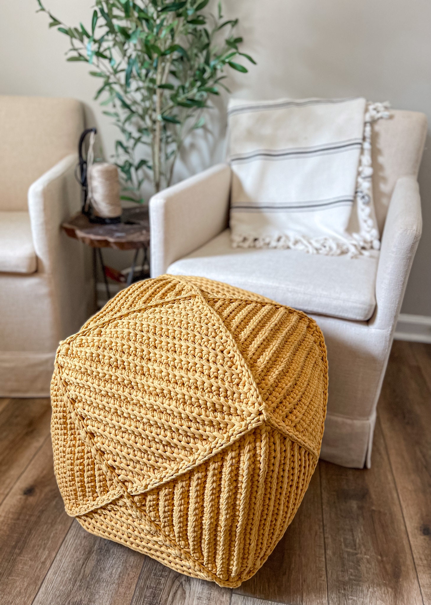 Crochet PATTERN Diamond Floor Pouf / Ottoman - PATTERN ONLY - Etsy