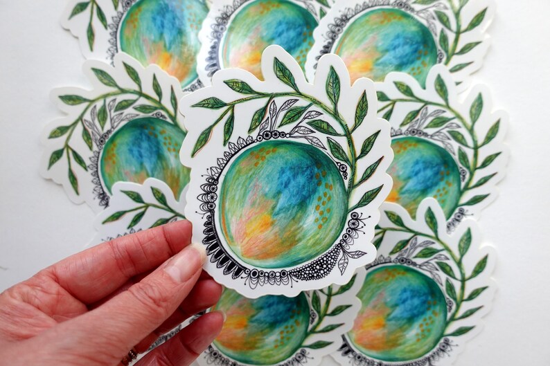 Mandala Orb STICKER, VINYL Glossy Waterproof Mandala Sticker, Abstract ...
