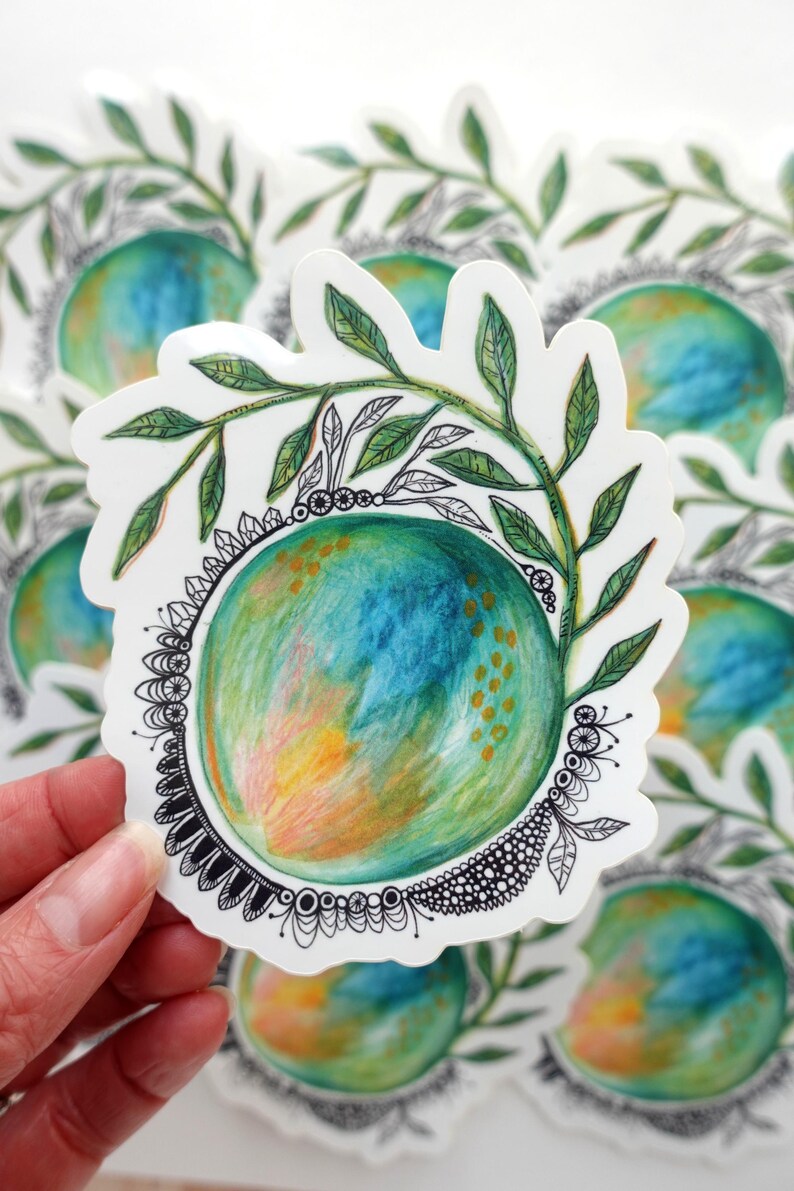 Mandala Orb STICKER, VINYL Glossy Waterproof Mandala Sticker, Abstract ...