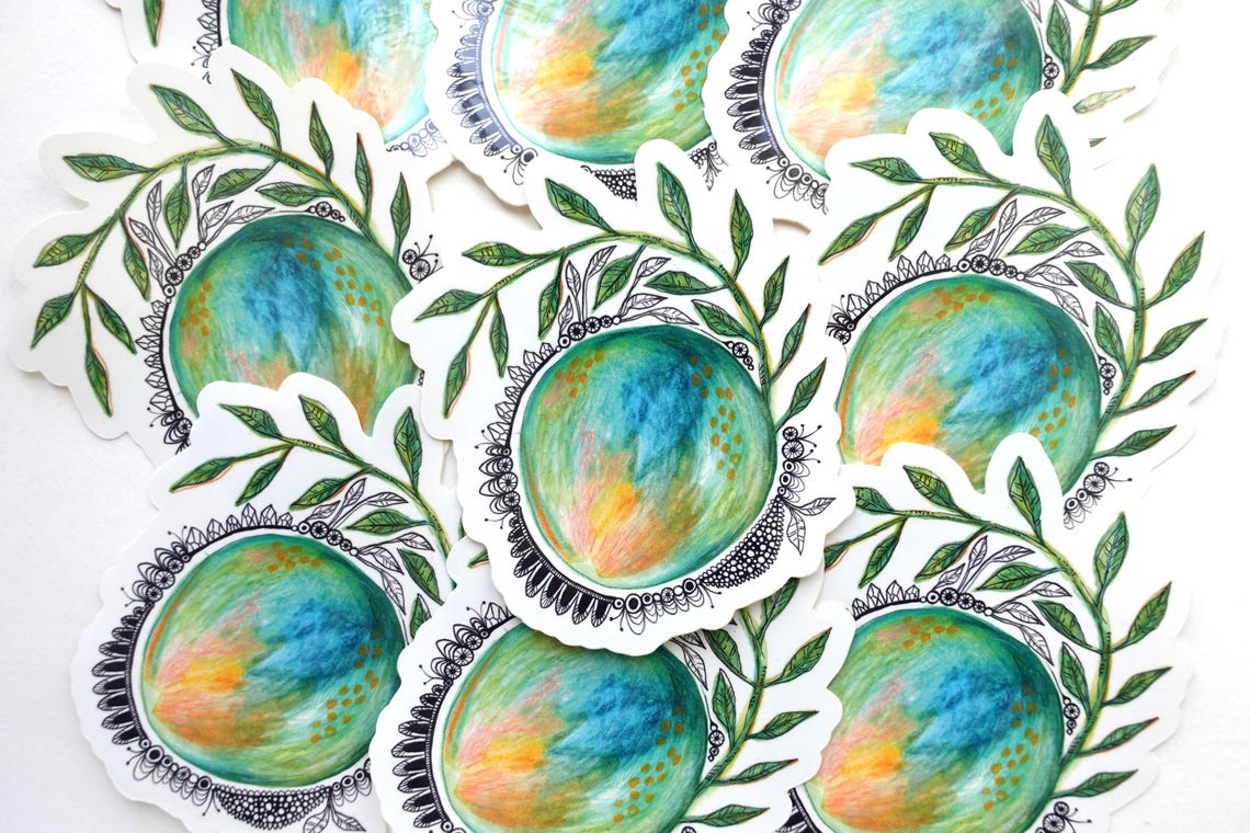 Mandala Orb STICKER, VINYL Glossy Waterproof Mandala Sticker, Abstract ...