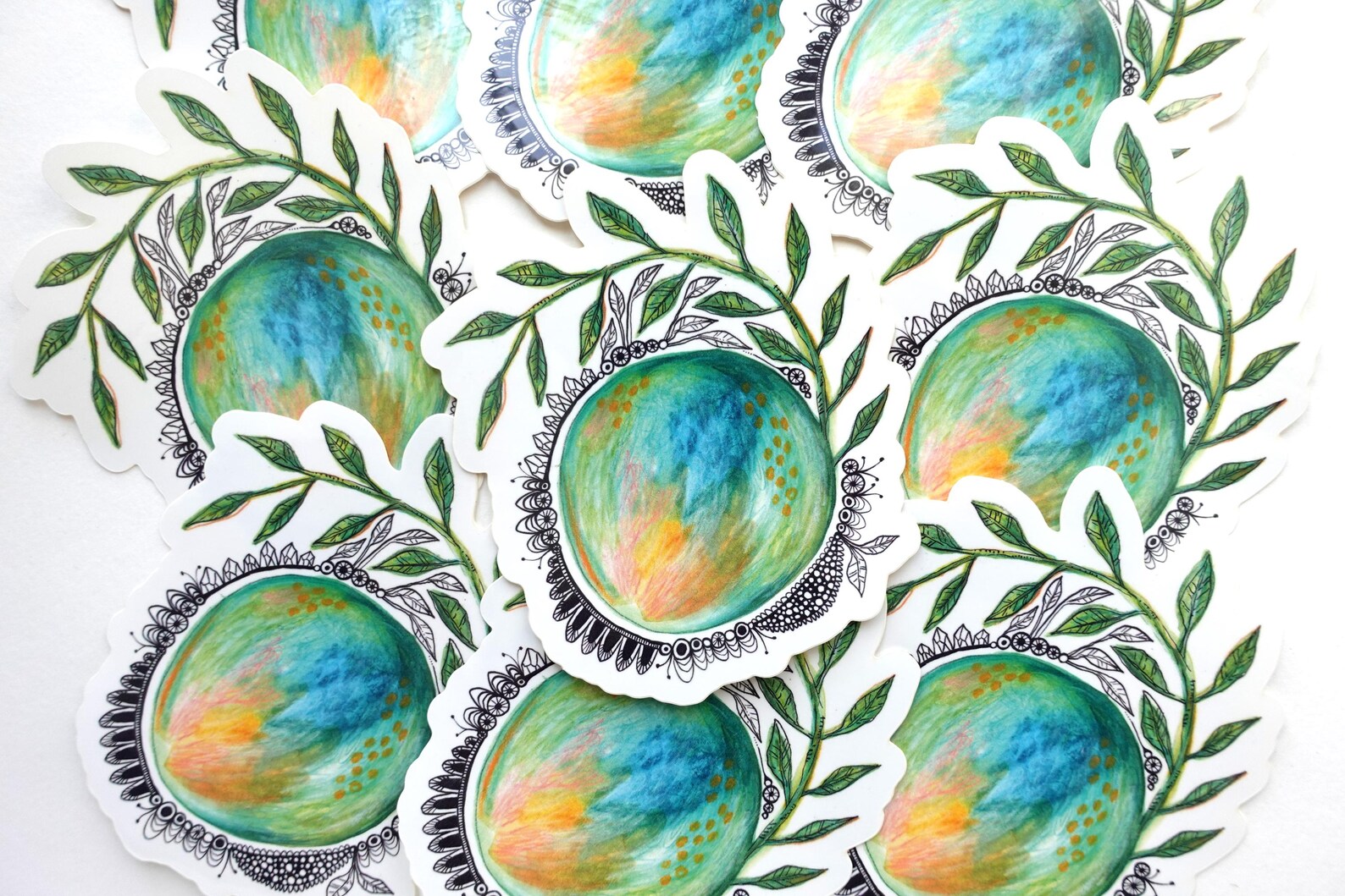 Mandala Orb STICKER, VINYL Glossy Waterproof Mandala Sticker, Abstract ...