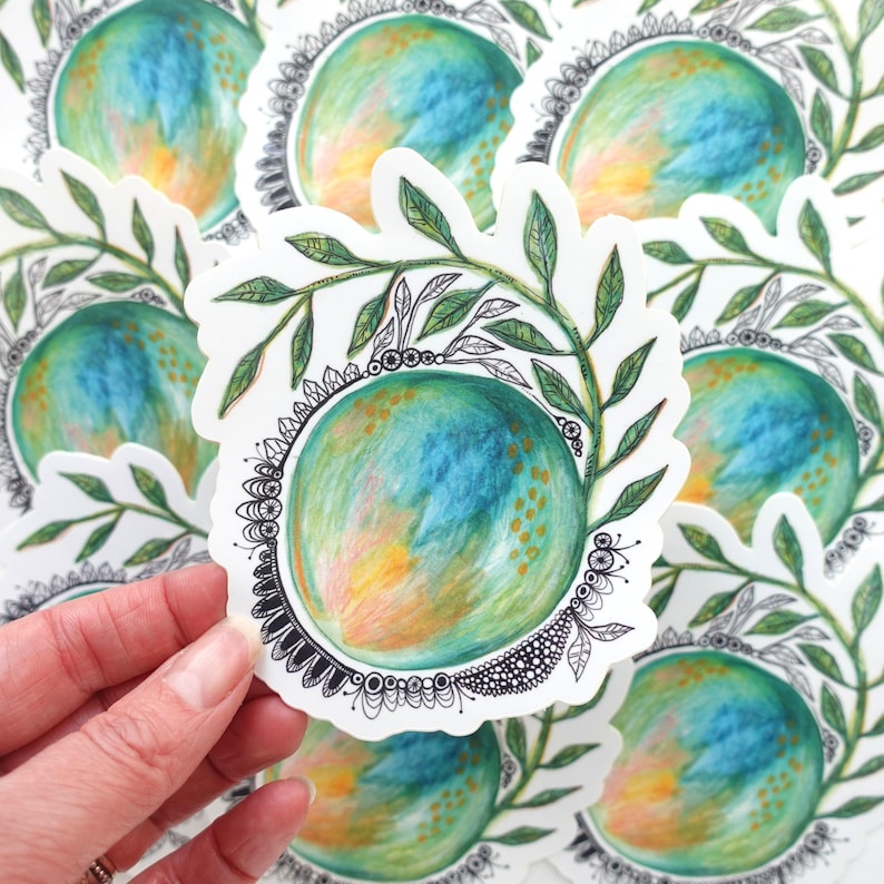 Mandala Orb STICKER, VINYL Glossy Waterproof Mandala Sticker, Abstract ...