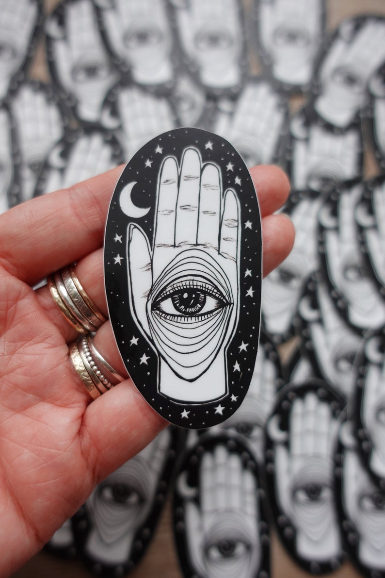 Magic Eye Hand Sticker: Diecut Vinyl Artist Decal - Etsy