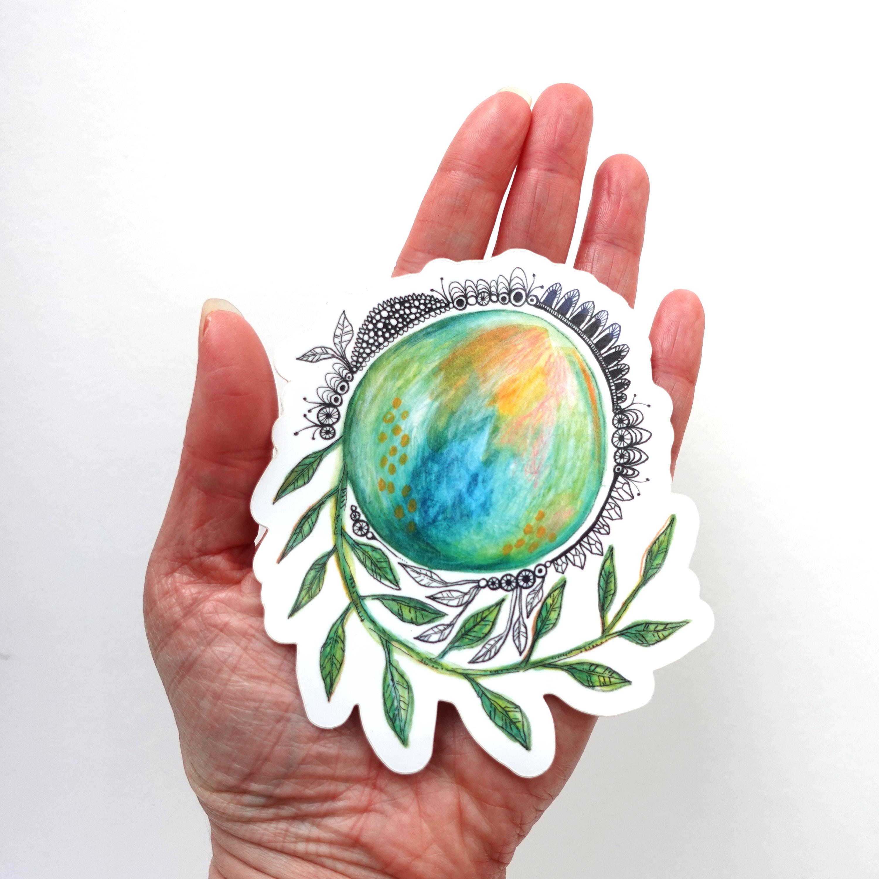 Mandala Orb STICKER, VINYL Glossy Waterproof Mandala Sticker, Abstract ...