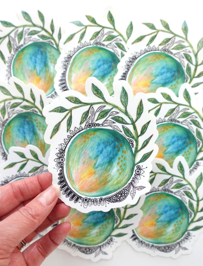 Mandala Orb STICKER, VINYL Glossy Waterproof Mandala Sticker, Abstract ...