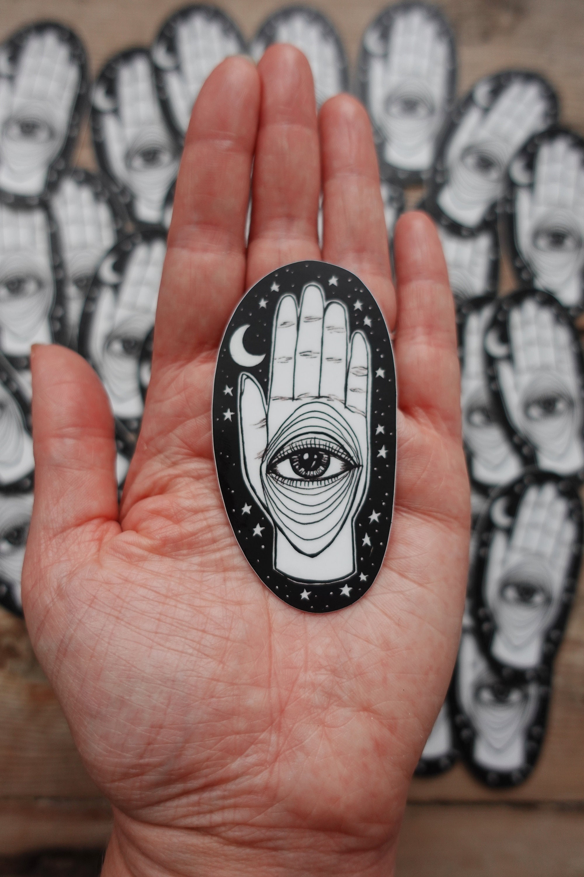 Magic Eye Sticker - Diecut Vinyl Hand Eye Sticker - Artist Sticker - Etsy