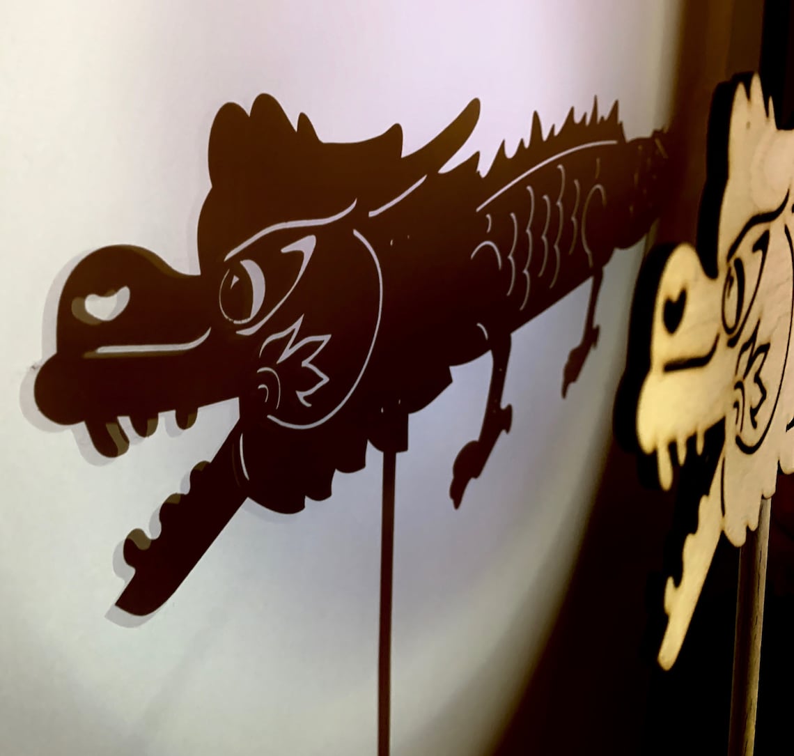 Chinese Dragon Shadow Puppet Wooden Laser Cut - Etsy