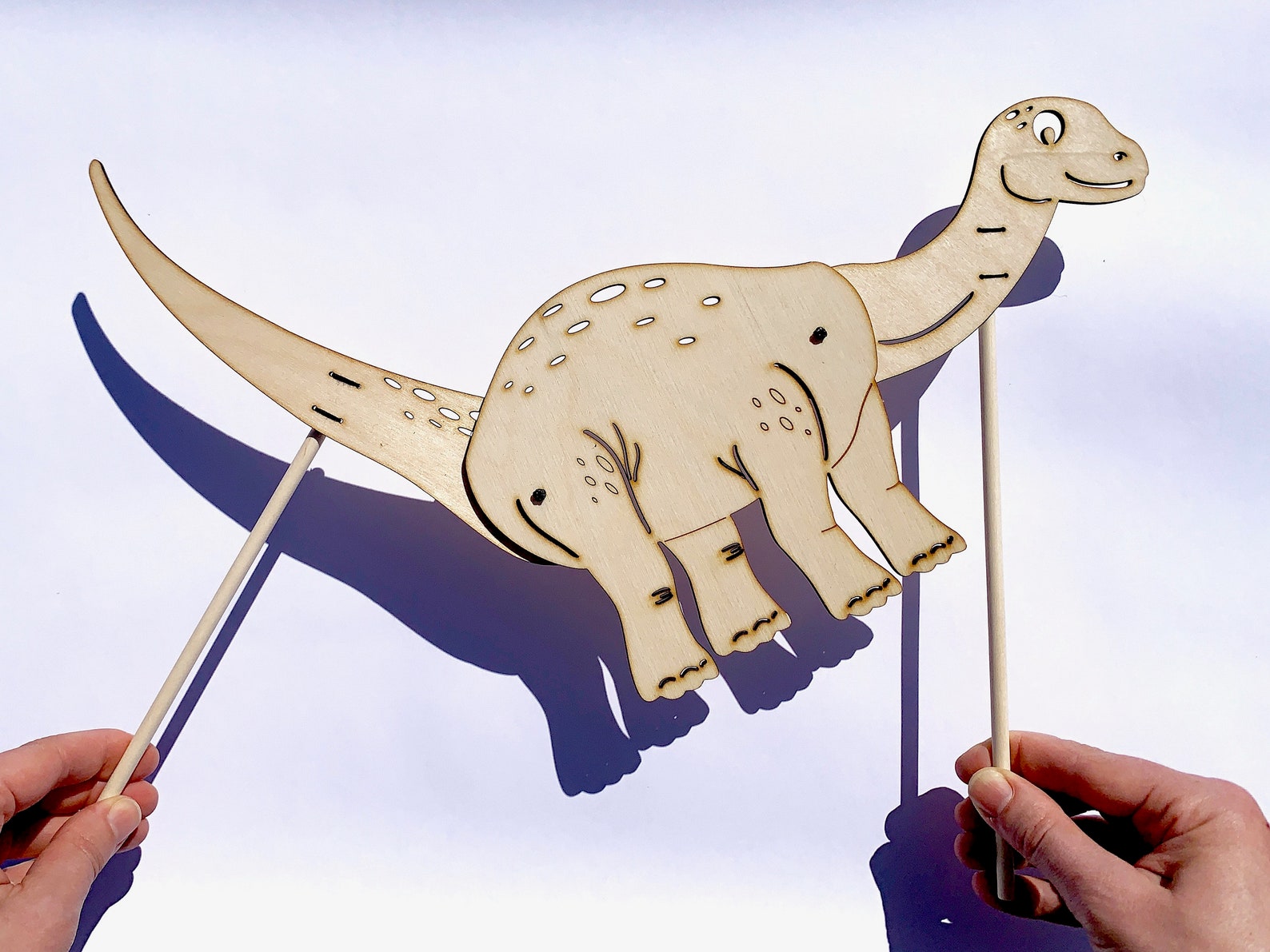 Brontosaurus Shadow Puppet, Wooden Laser Cut - Etsy